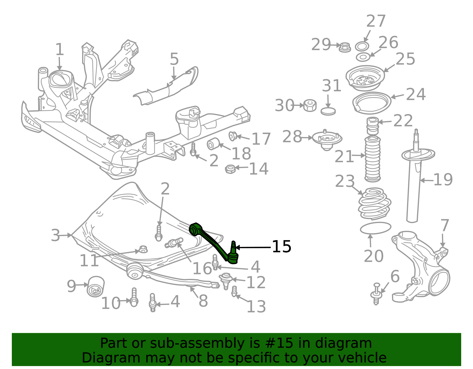 31-12-2-229-522 - Lower Control Arm 2004-2010 BMW X3 | BMWPartsDirect.com