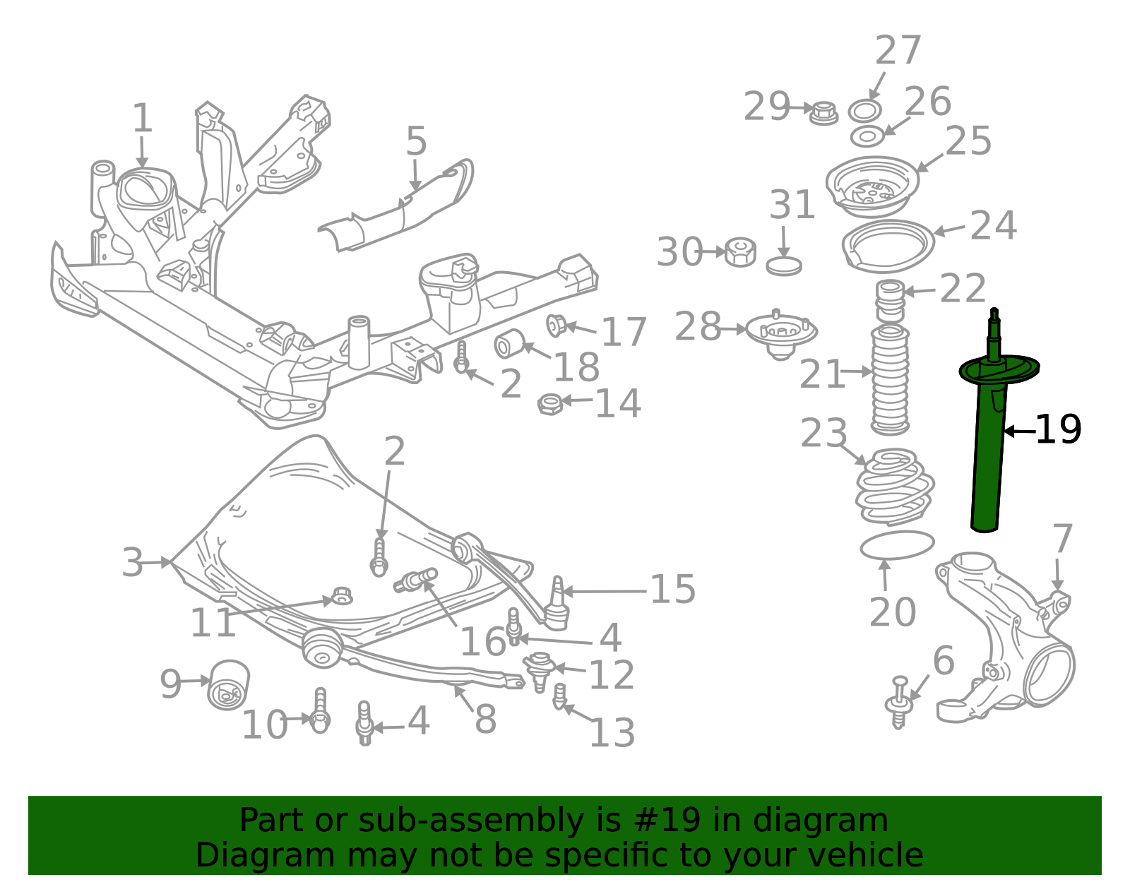 31-31-3-453-521 - Strut - 2004-2010 BMW X3 | Buy BMW Parts Now