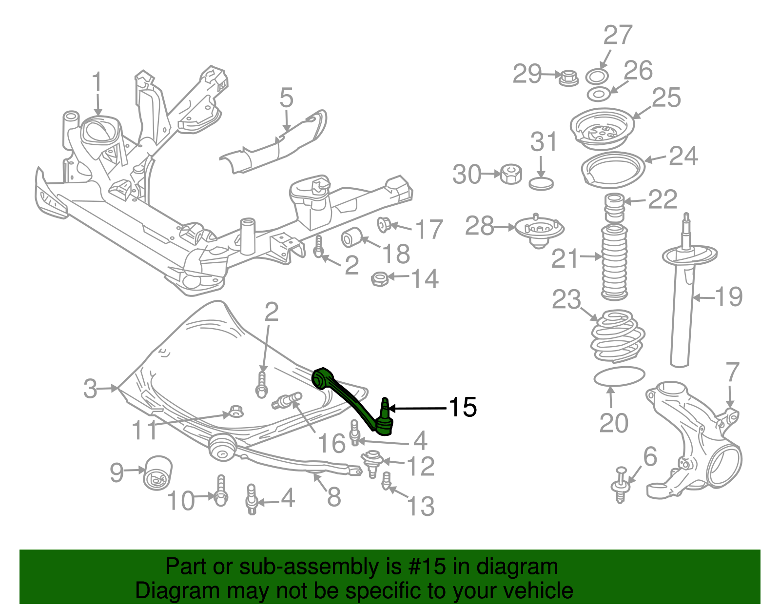 2004-2010 BMW X3 Lower Control Arm 31-12-2-229-521 | BMW OEM Parts