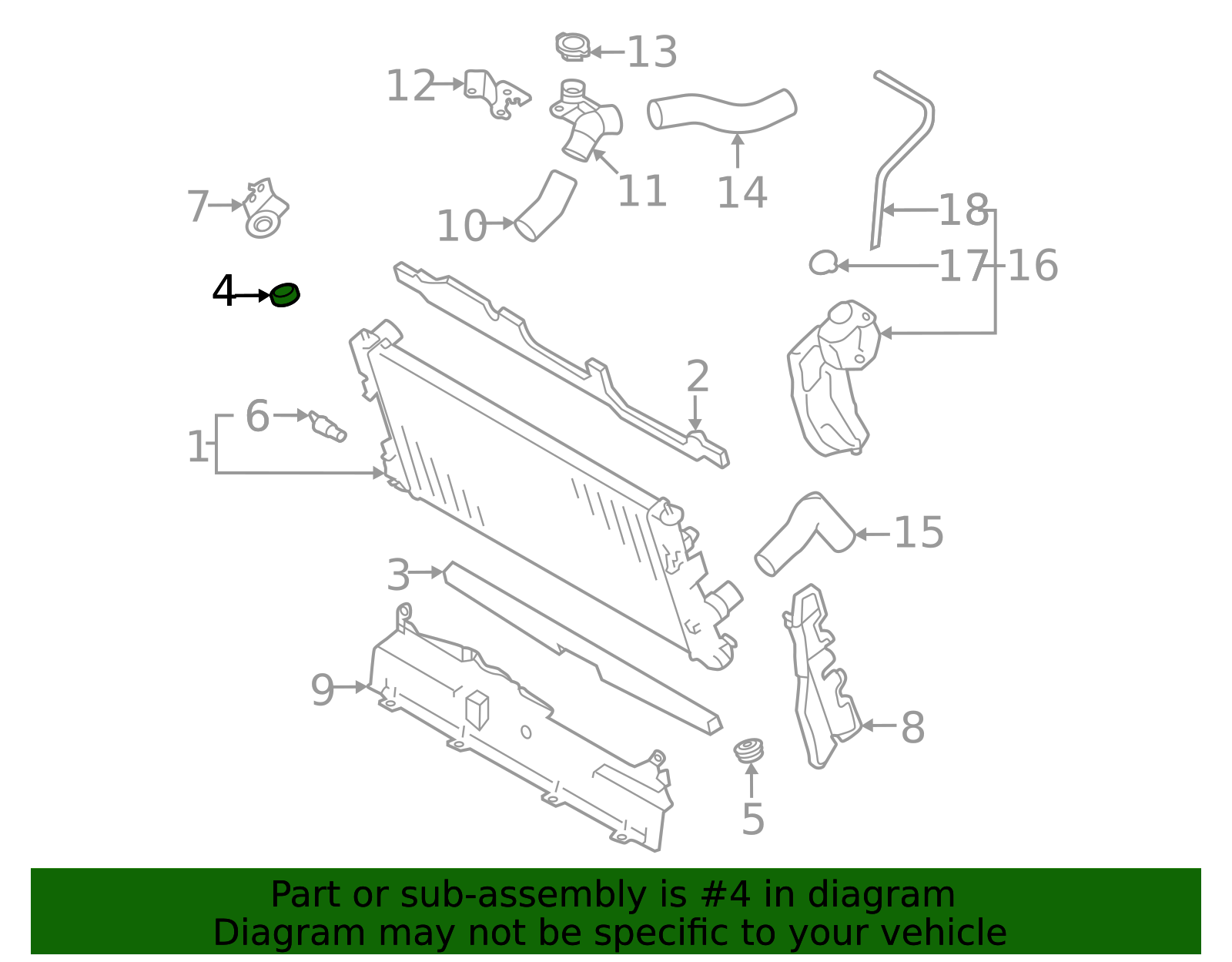 2013-2025 Toyota Radiator Assembly Mount Cushion SU003-01182 | Toyota ...