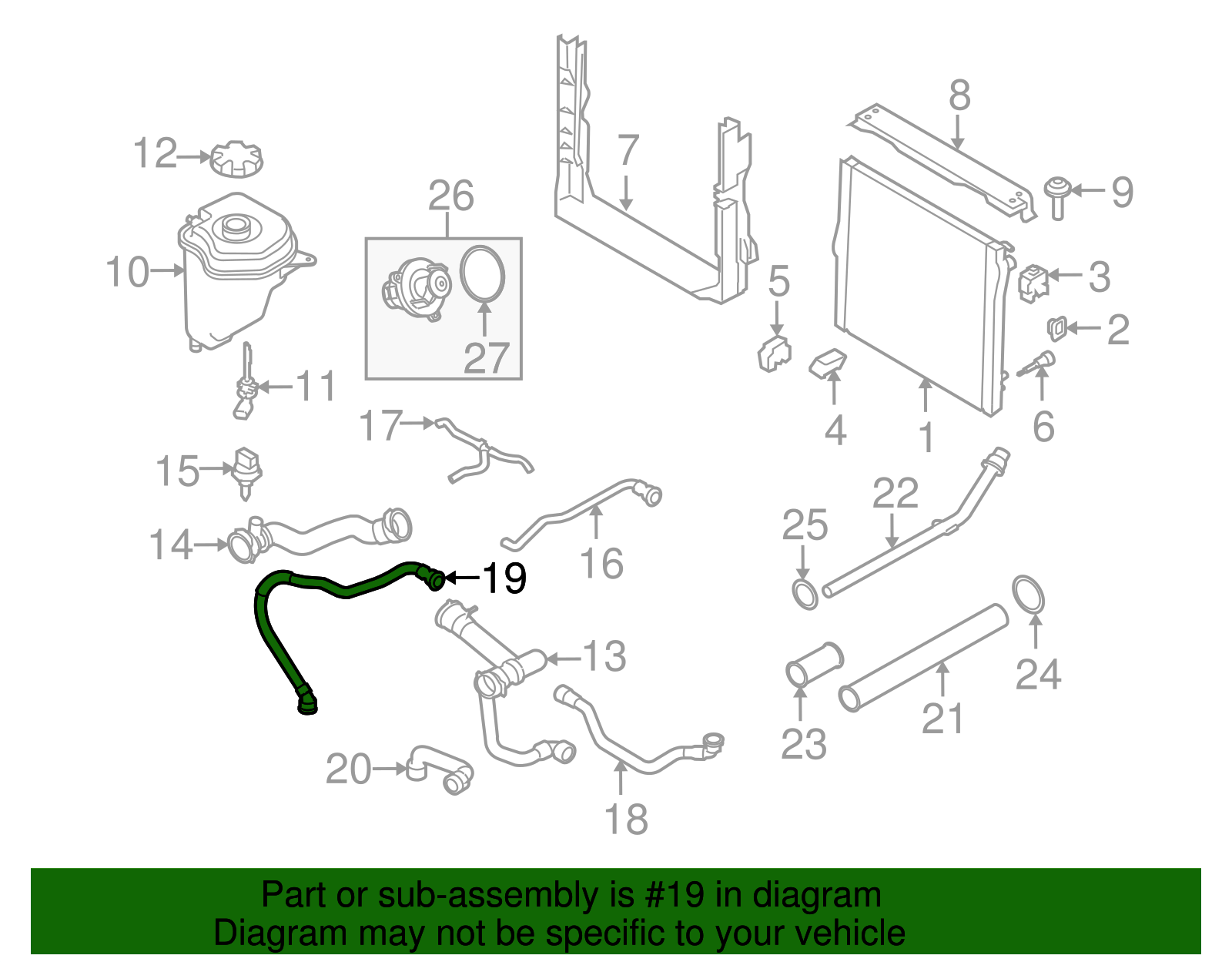 17127544549 - 2007-2010 BMW X5 Reservoir Hose (17-12-7-544-549) | BMW ...