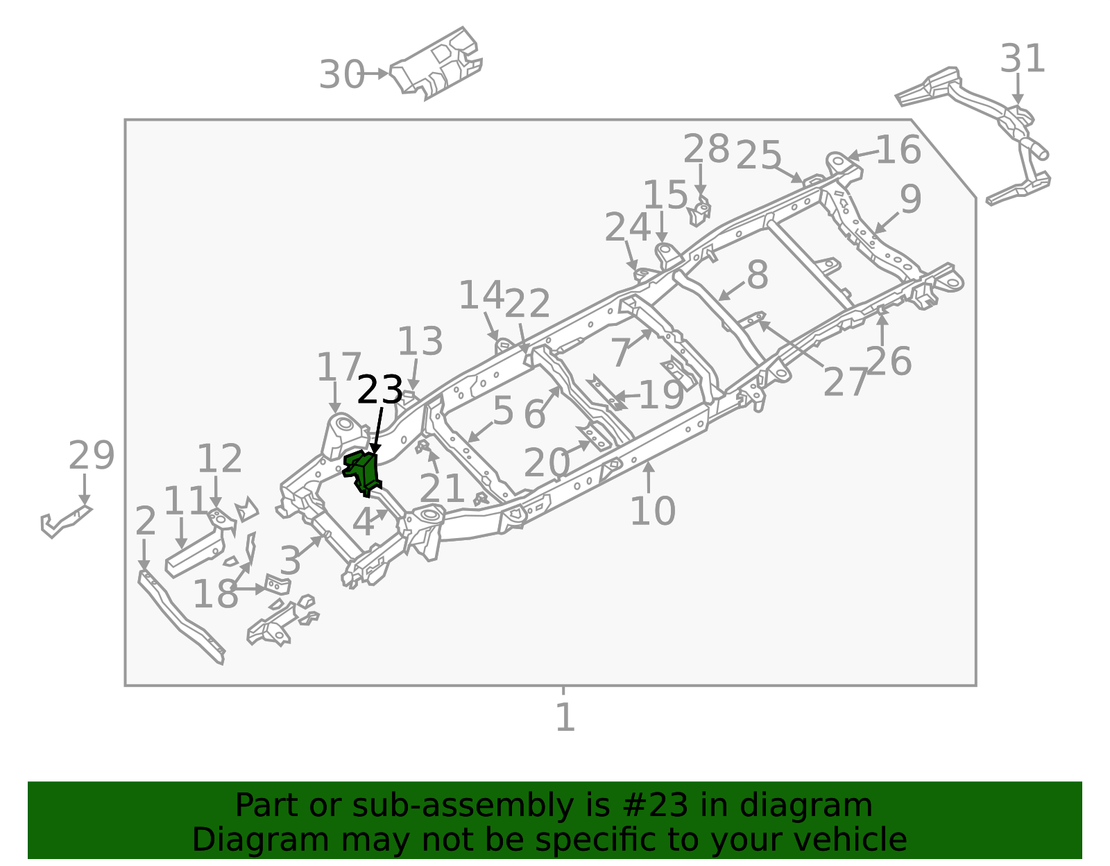 E0261-1PAMA - 2012-2021 Nissan - Frame Rail Bracket | Anicra Nissan Parts