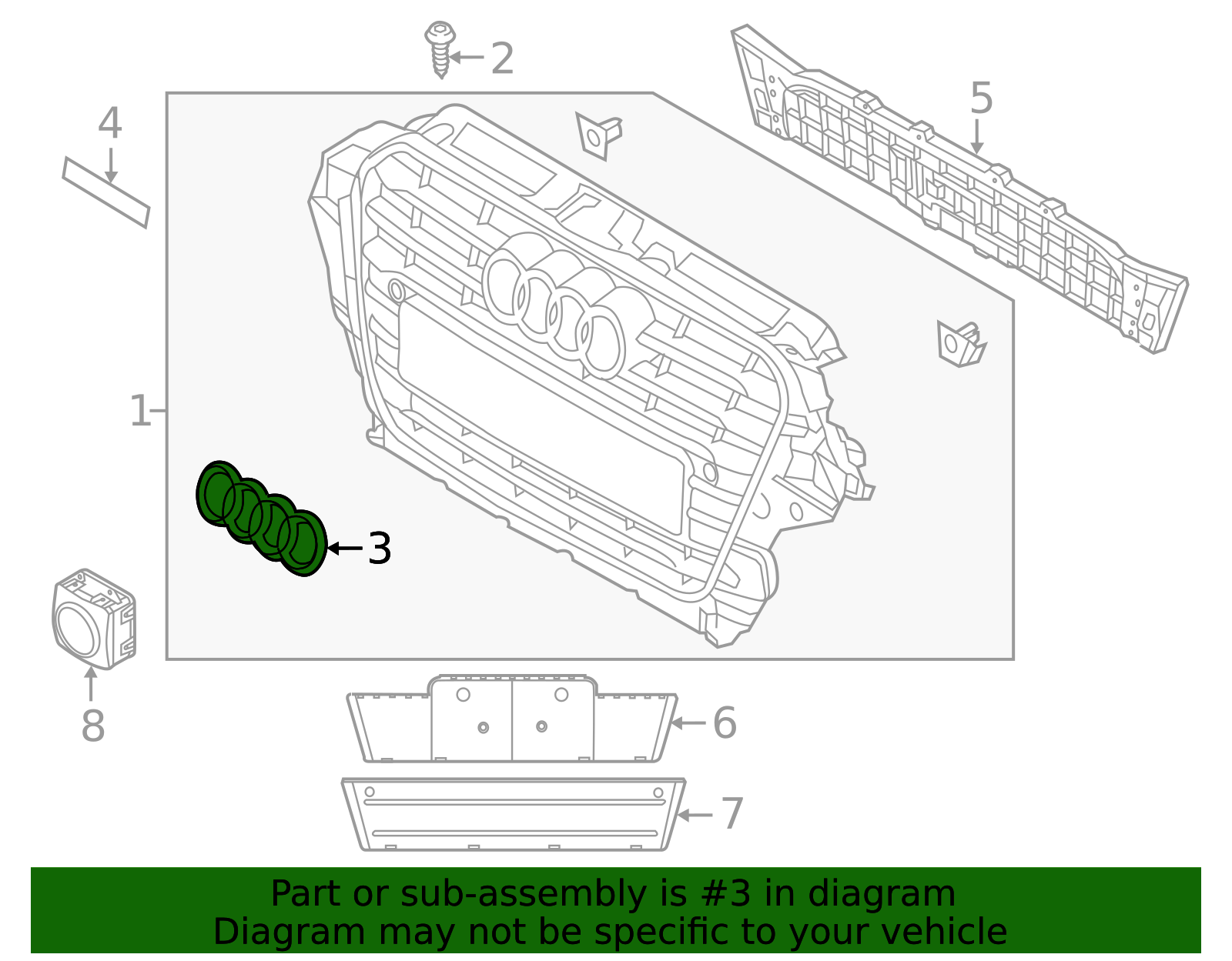 2011-2024 Audi Grille Emblem 4H0-853-605-B-2ZZ | OEM Parts Online