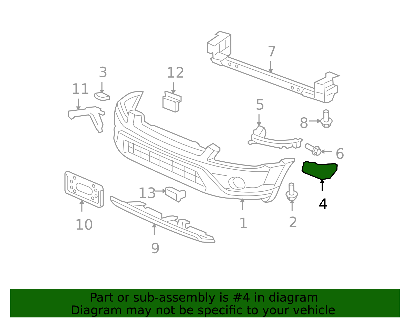 71198-S9A-000 - Spacer L Front Bumper Side - 2002-2006 Honda CR-V ...