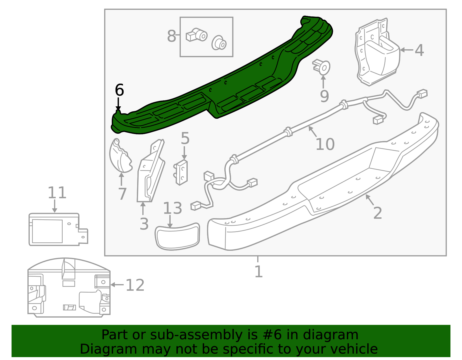 2003-2025 GM Rear Bumper Fascia Step Pad 84170690 | Capital Chevy Parts