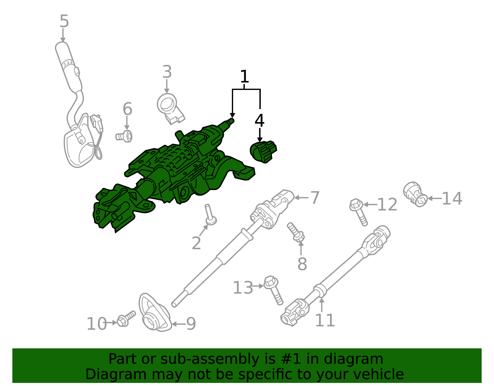 2017-2019 Ford | Steering Column | JC3Z-3C529-T | Walls' Ford Parts