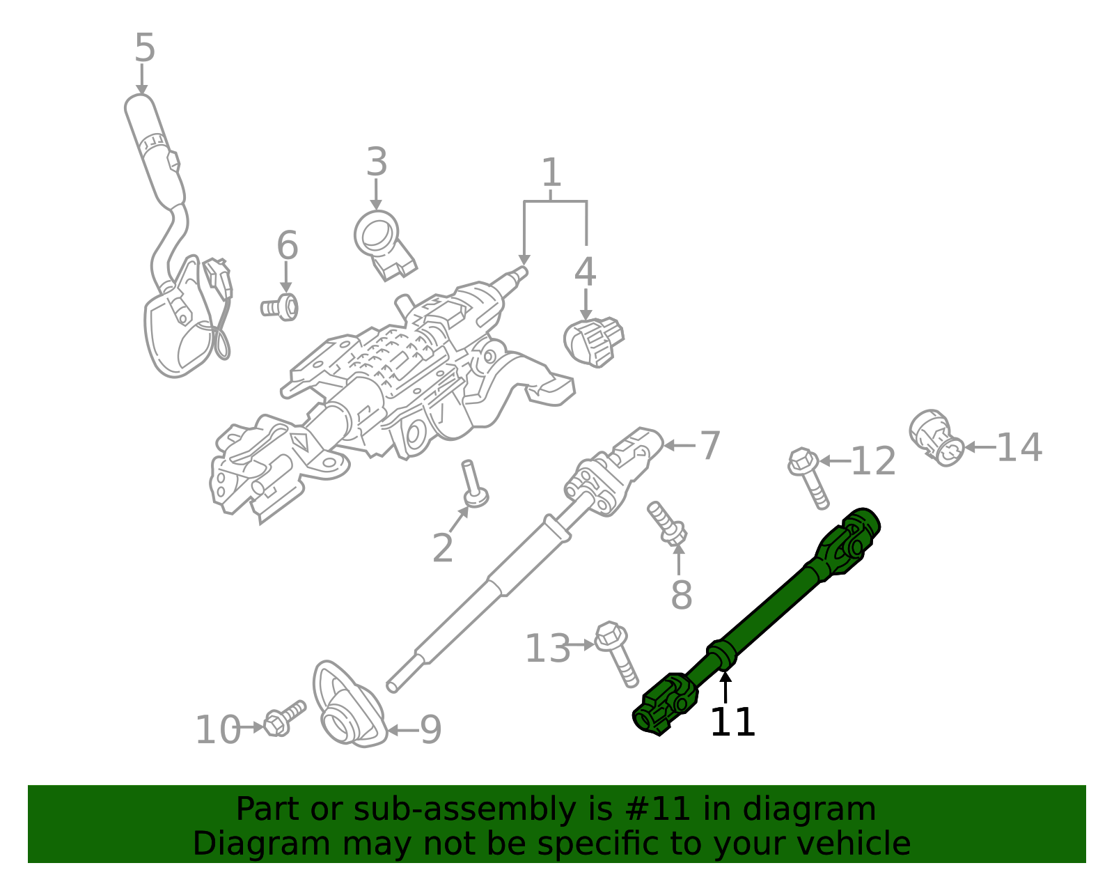 2017-2022 Ford | Motorcraft™ Steering Shaft | STCS-5 | Walls' Ford Parts