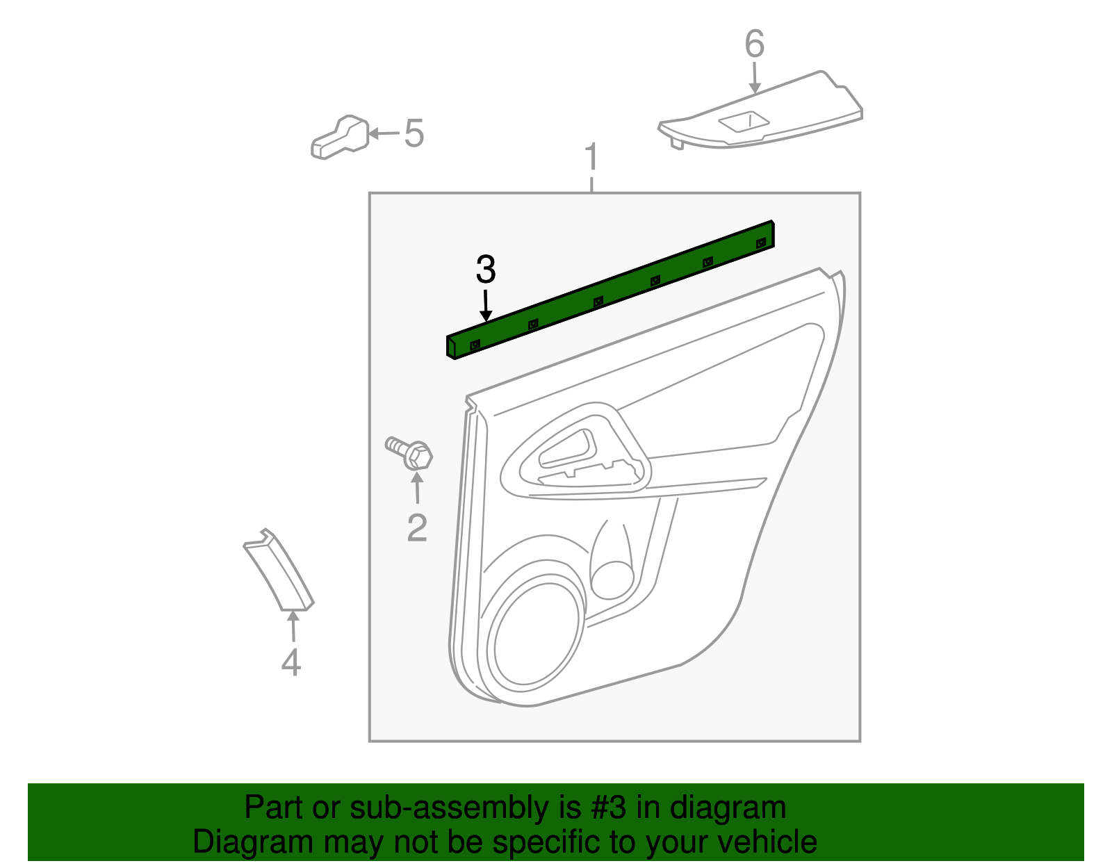 Genuine Toyota Door Belt Molding (Left, Rear) part# 75740-0R011 for ...
