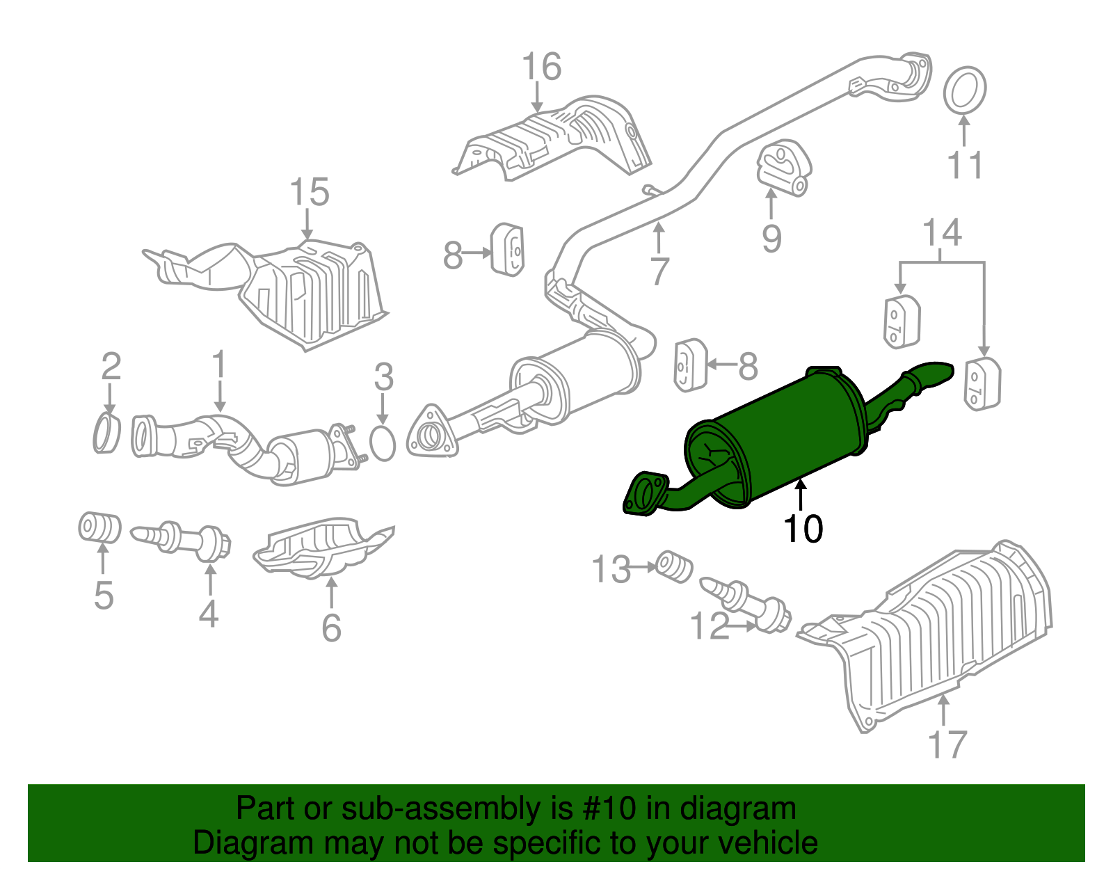 18307-TM8-023 - Muffler 2010-2014 Honda Insight | Toronto Honda Parts