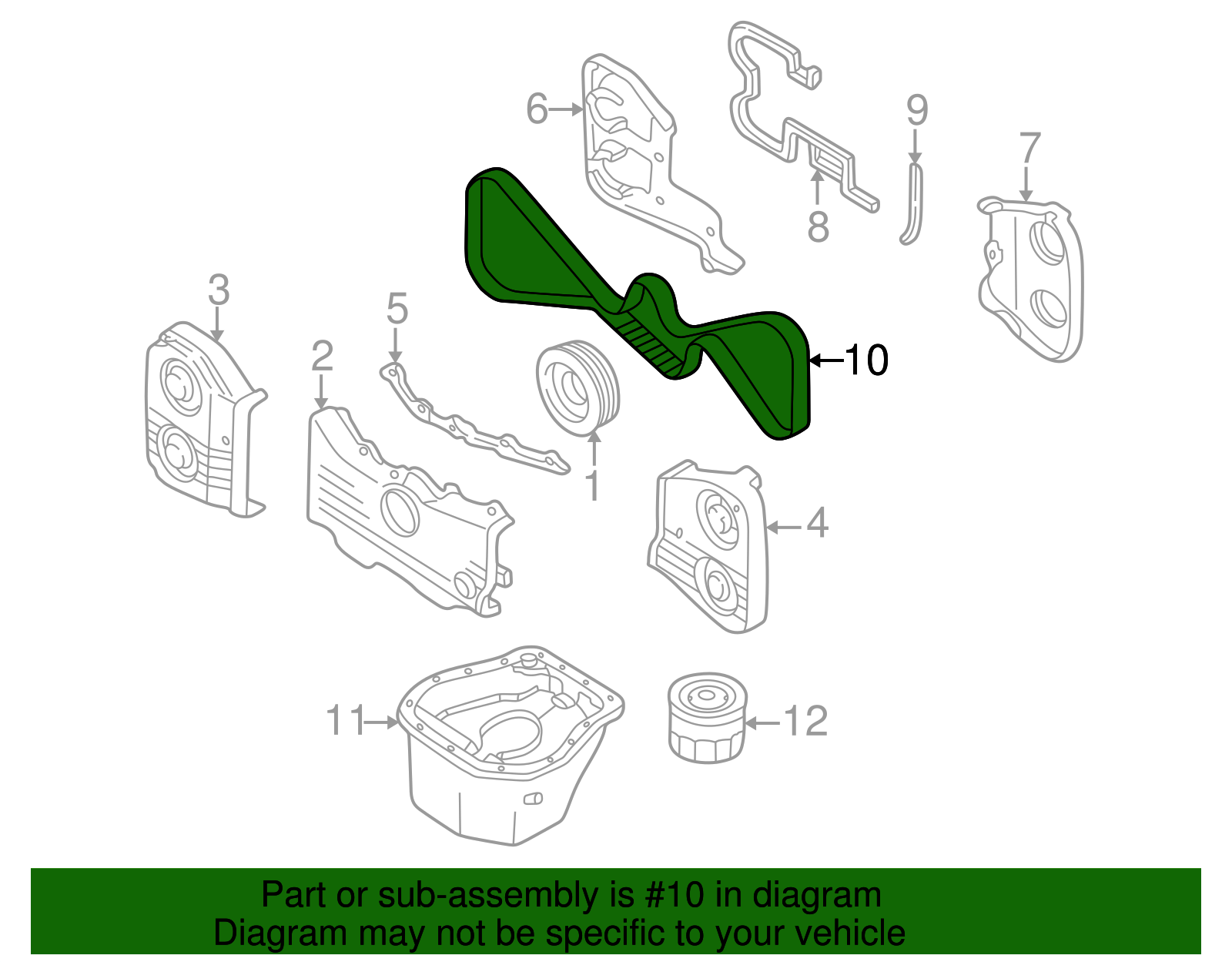 1996-1999 Subaru Timing Belt 13028AA072 | Subaru Parts For You