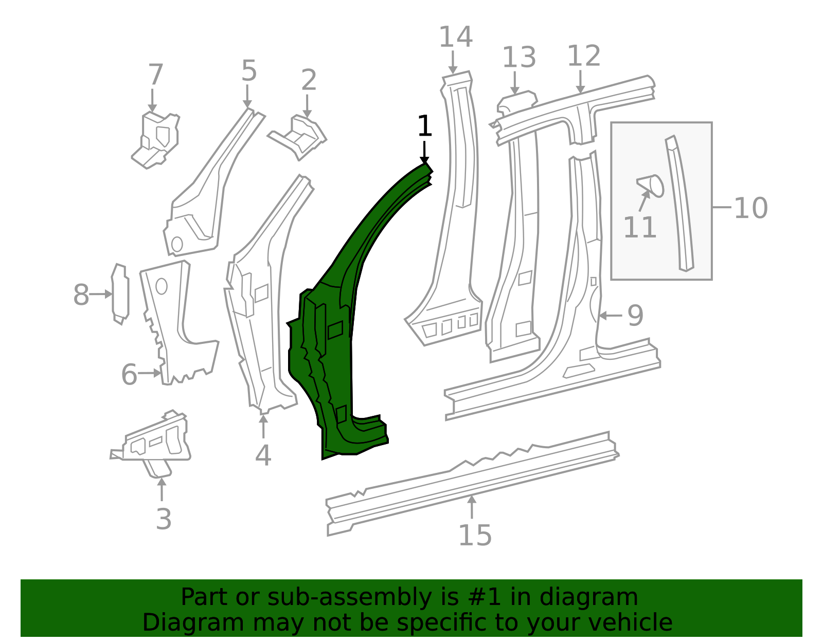 Genuine Official Toyota Hinge Pillar part# 61131-0C080 for 2008-2022 ...
