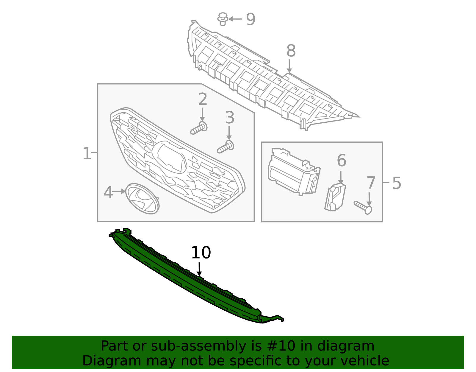 Genuine Lower Grille for 2017-2022 Hyundai Ioniq | Part# 86560-G2100 ...