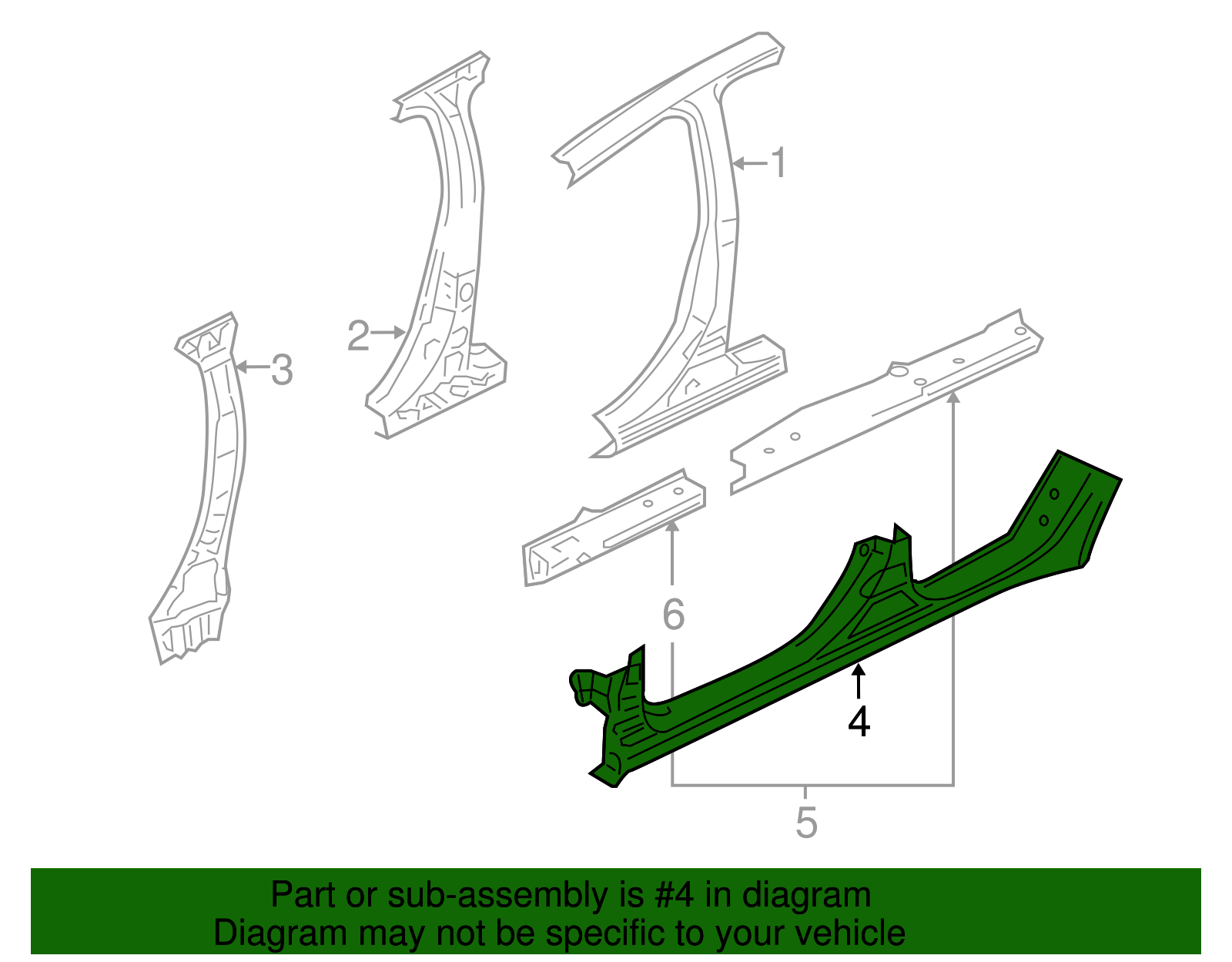 2012-2015 Mitsubishi Lancer Outer Rocker Panel 5253L219 | Mitsubishi ...