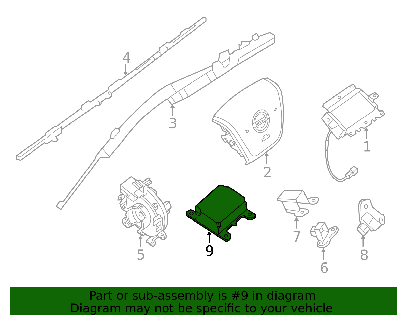 28556-1PH9A - Air Bag Control Module 2013-2015 Nissan | Official Nissan ...