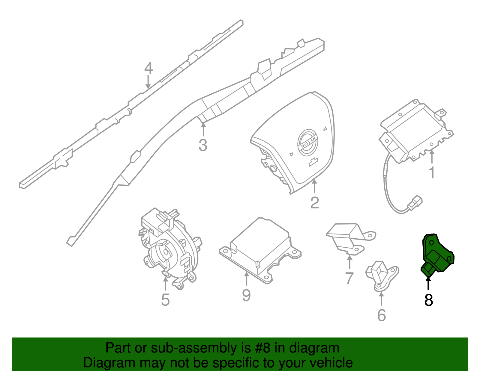 2011-2015 Nissan Side Impact Sens 98830-1PA8A | Nissan Parts Central