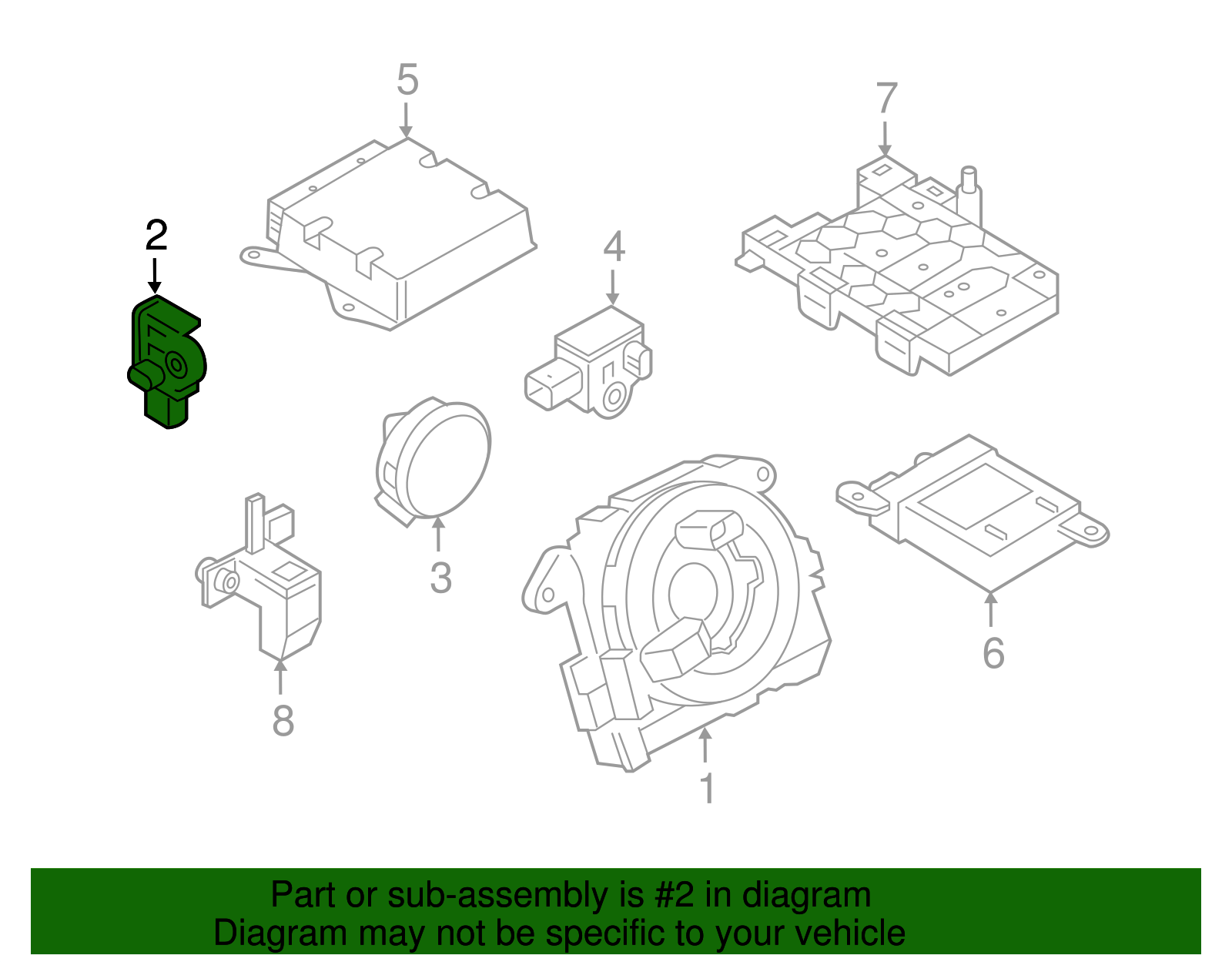 2015-2024 Volkswagen Air Bag Impact Sensor 5Q0-959-651-B | OEM Parts Online