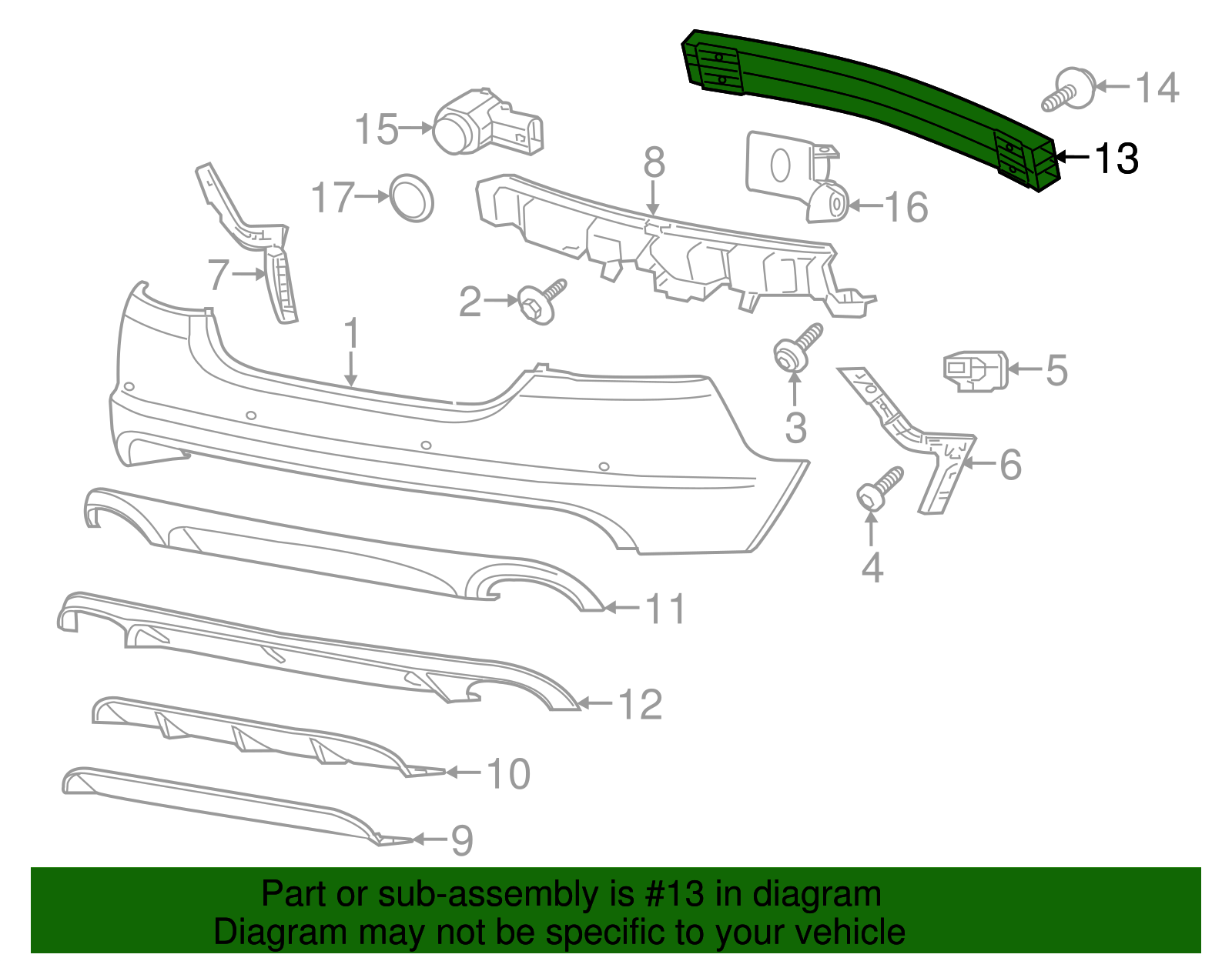2009-2015 Jaguar Impact Bar C2Z27424 | OEM Parts Online