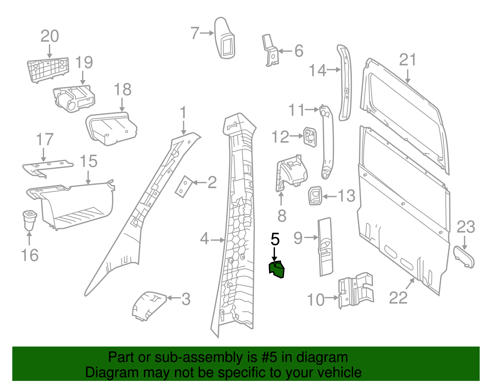 001-991-76-70 - Center Pillar Trim Clip 2010-2025 Mercedes-Benz ...