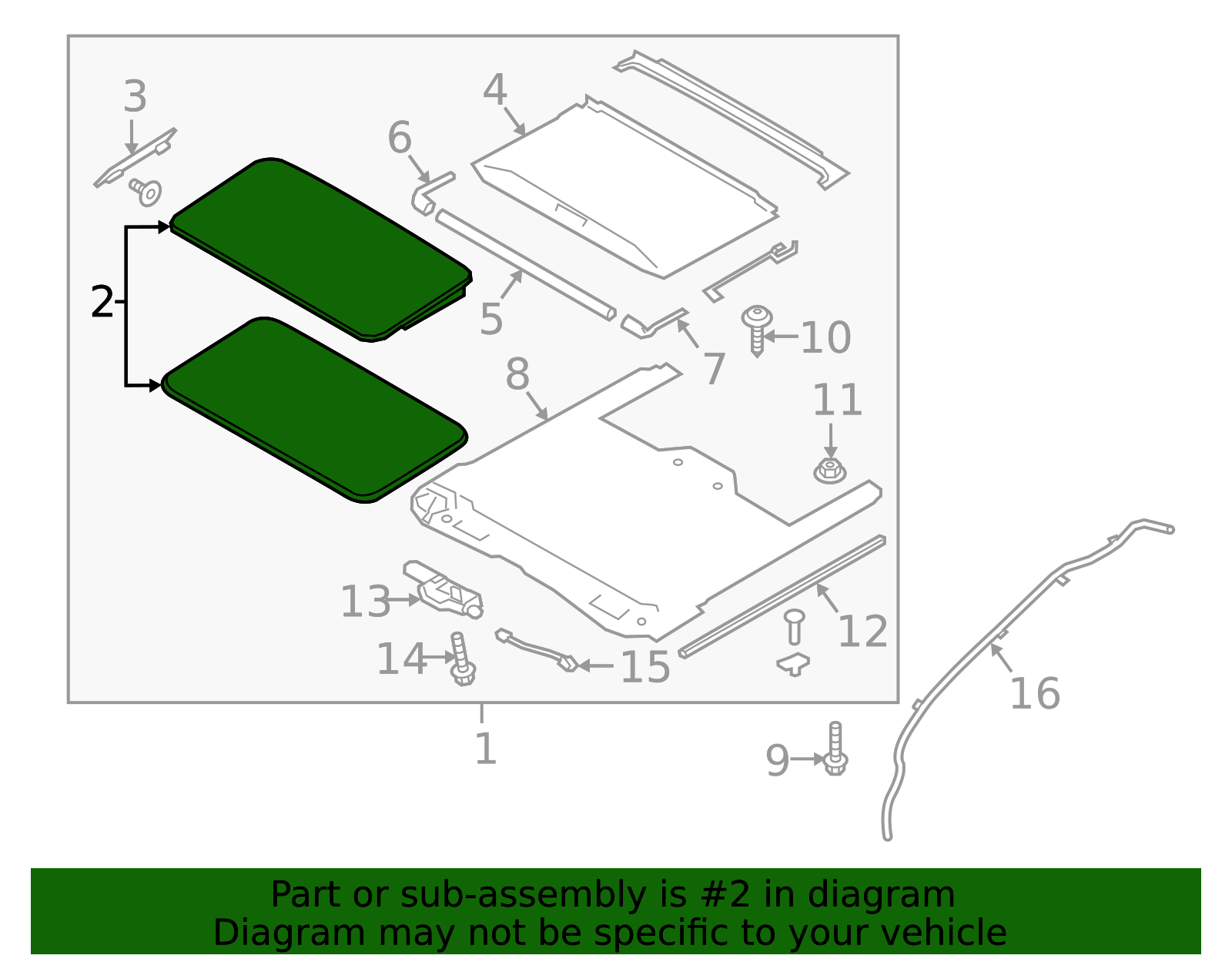 2018-2025 Hyundai Sunroof Glass 81610-J9000 | QuirkParts