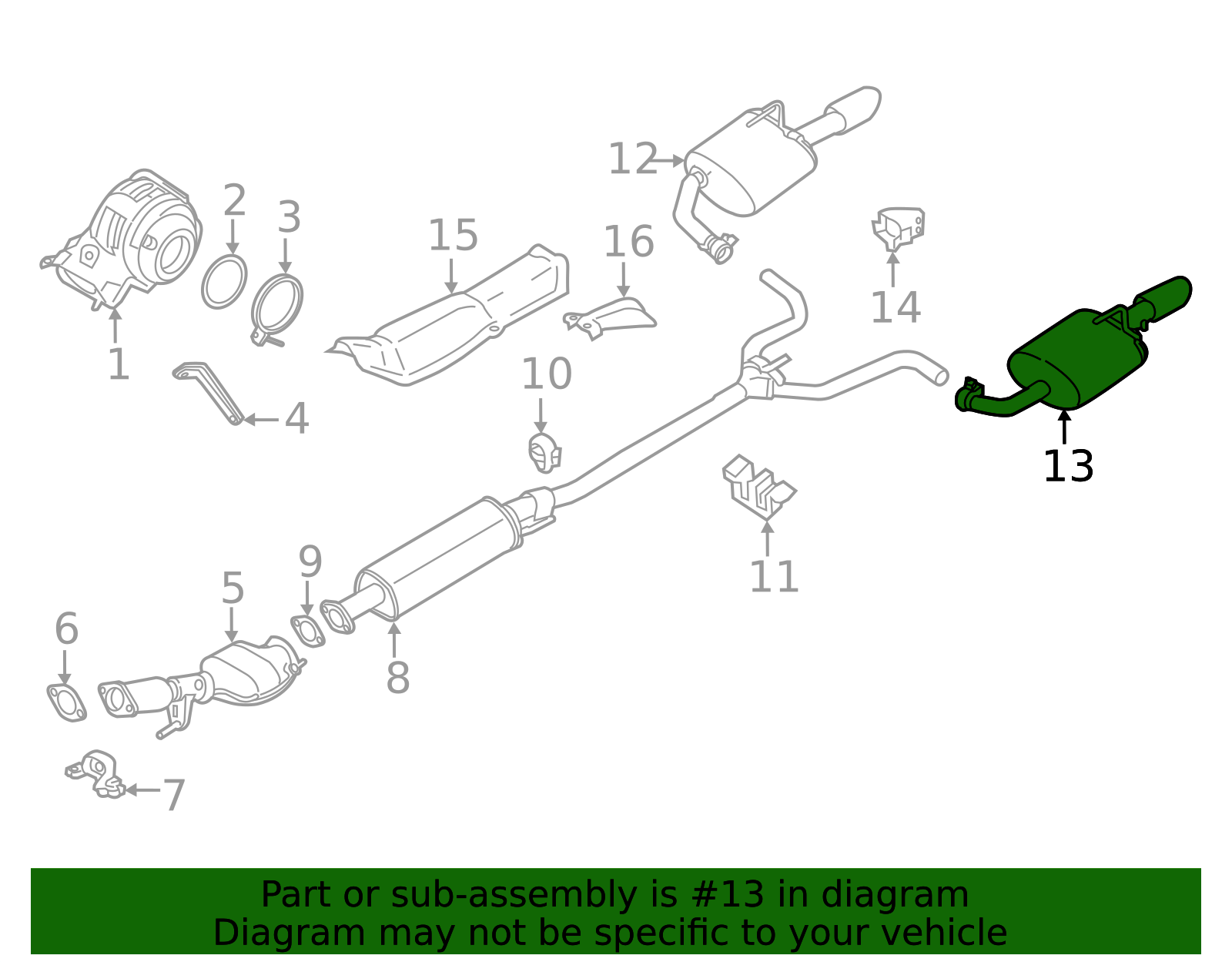 2019-2024 Nissan Altima Rear Muffler 20110-6CB1A | Bill Kay Nissan Parts