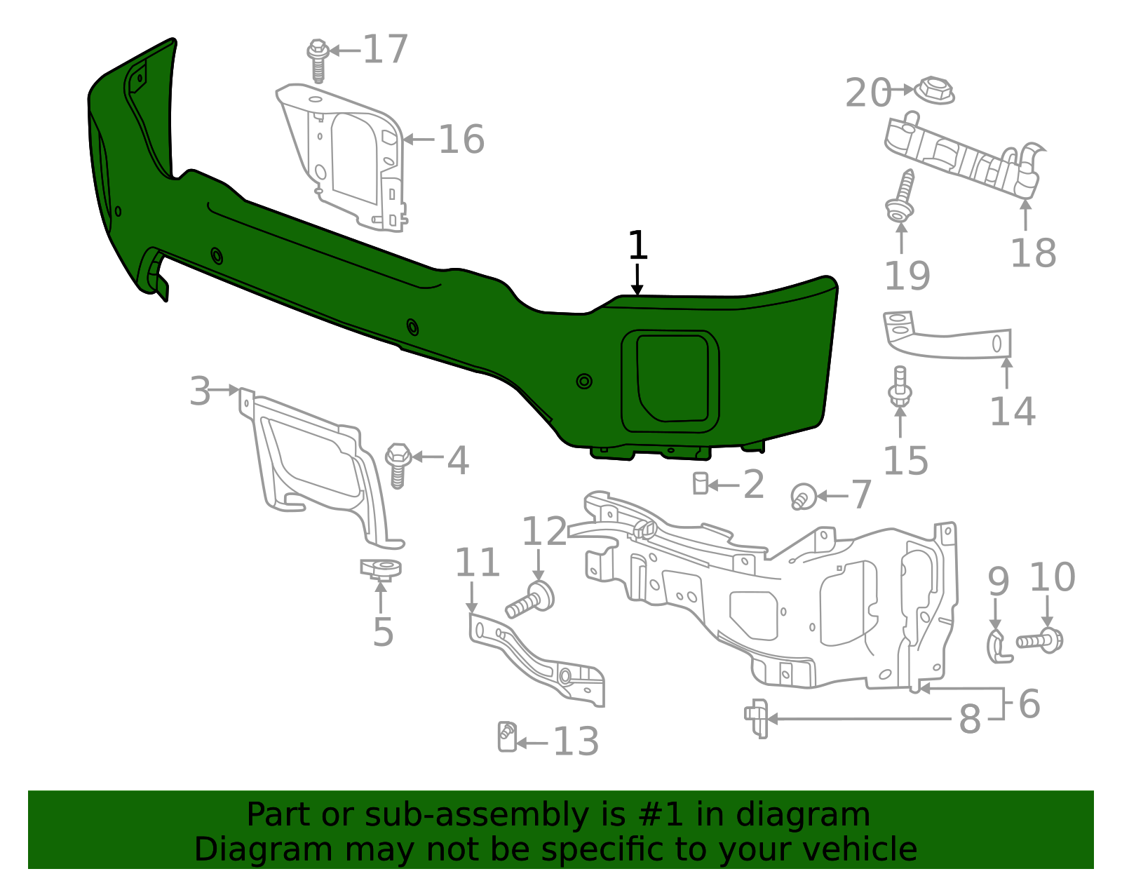 2020-2023 GMC Front Bumper Impact Bar 84795617 GM | GMPartsDirect.com