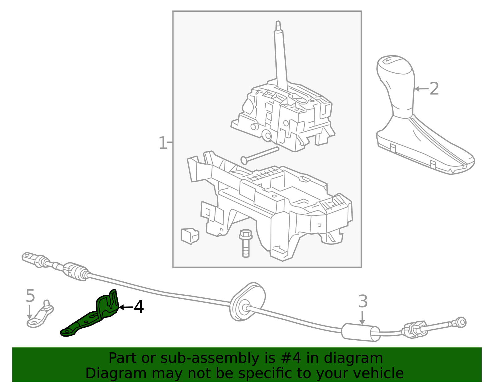 2013-2015 Chevrolet Malibu Automatic Transmission Range Selector Lever ...