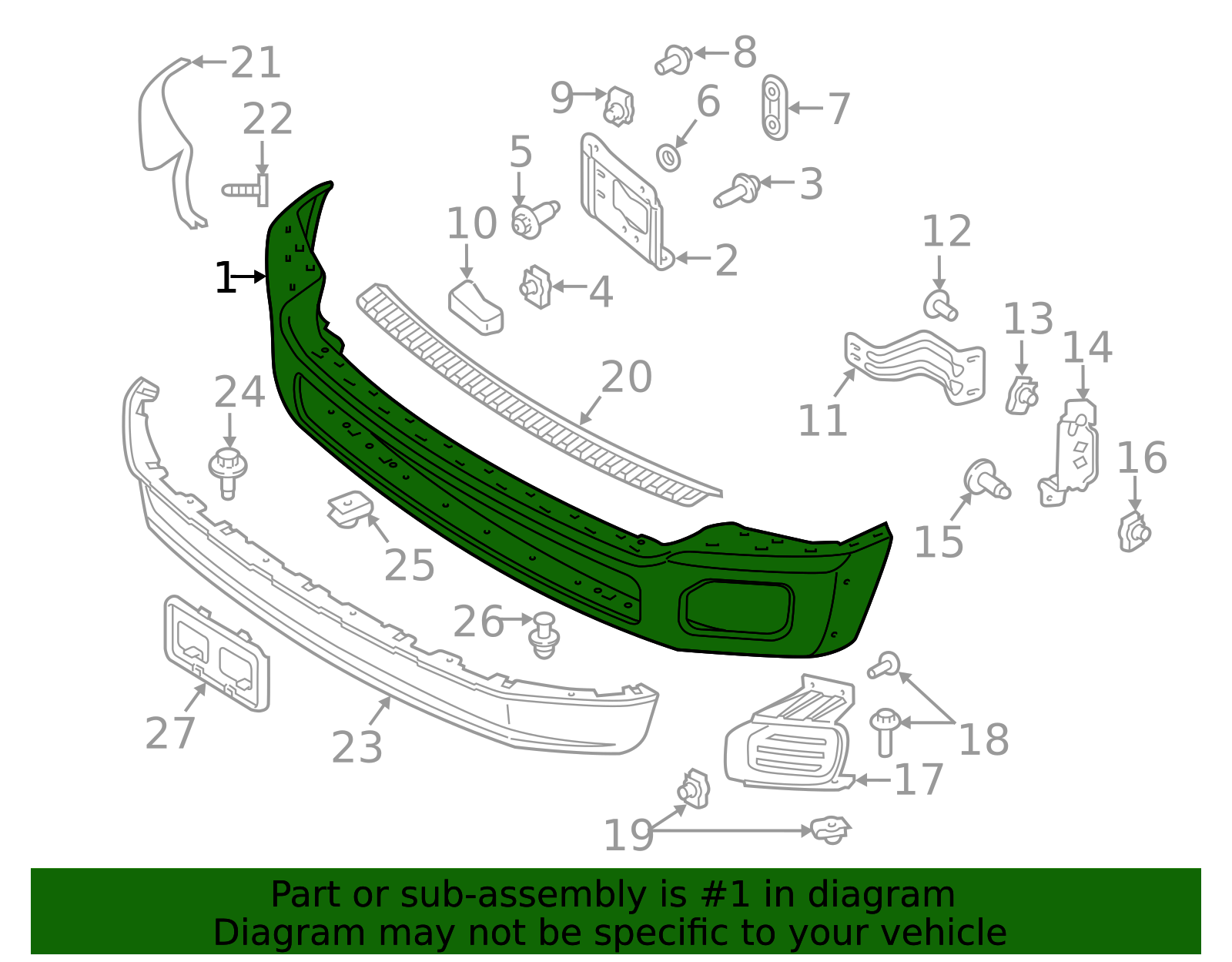 Genuine OEM Ford Part - Bumper Face Bar BC3Z-17757-B | Genuine OEM Ford ...