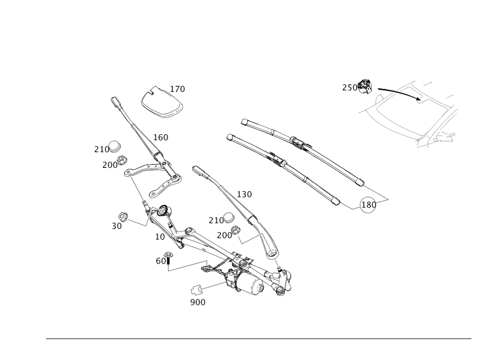 176-820-34-00 - Wiper Arm For 2014-2023 Mercedes-Benz | Mercedes-Benz ...