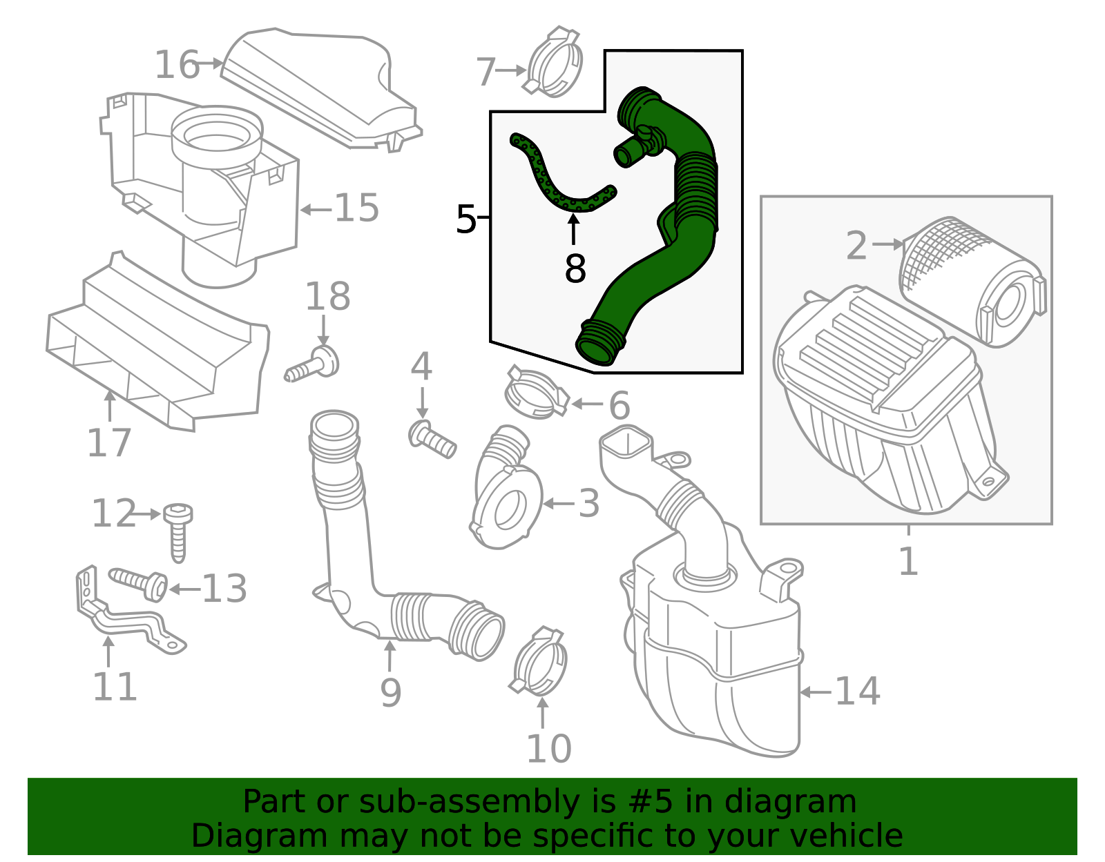 1td129684 - Volkswagen Engine Air Intake Hose Performance Auto Parts