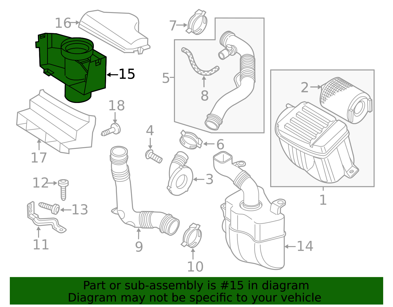 1K0-805-962-9B9 - Engine Air Intake Hose 2011-2015 Volkswagen Jetta ...