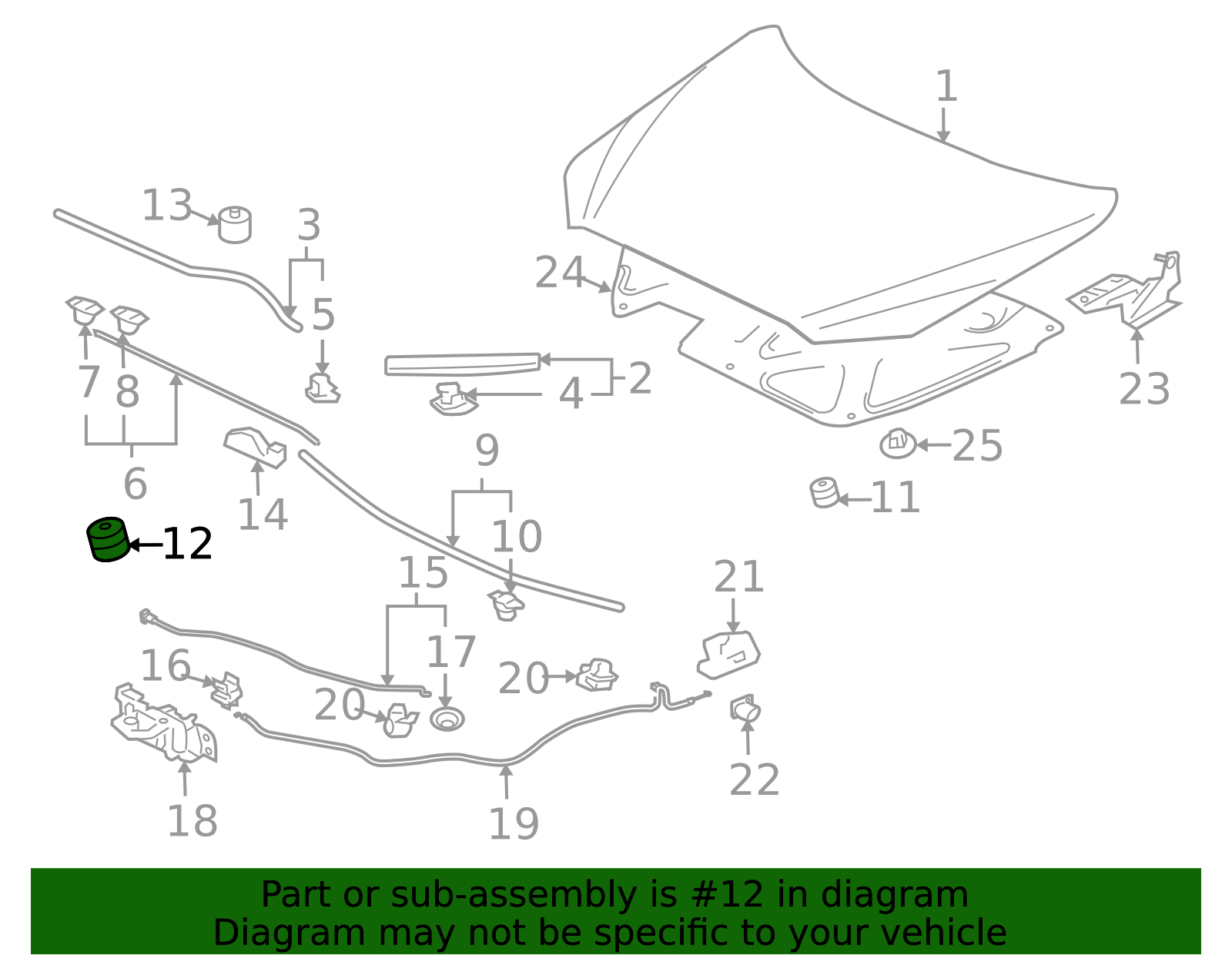 MR473471 - Hood Stop Buffer 1999-2025 Mitsubishi | Mitsubishi Direct Parts