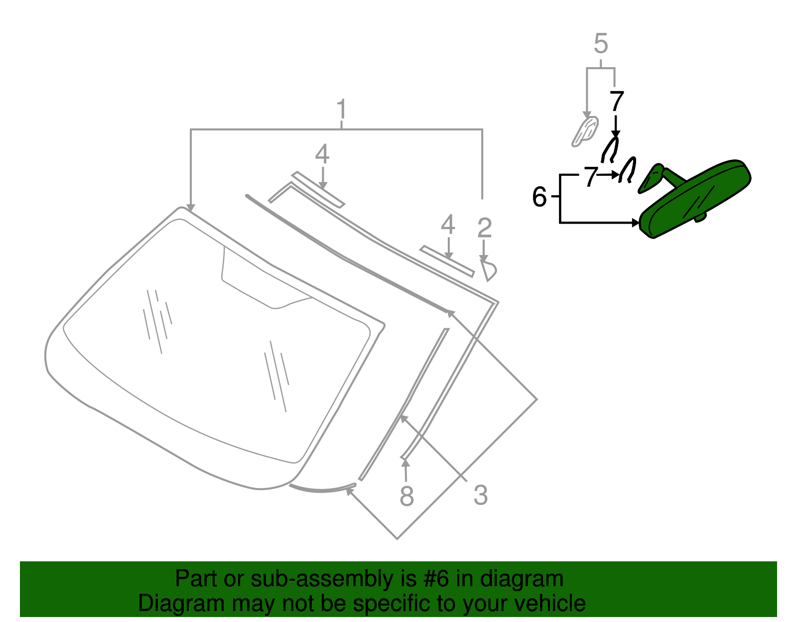 92039FE001 - 2006-2020 Subaru - Mirror Inside | Subaru Parts HQ
