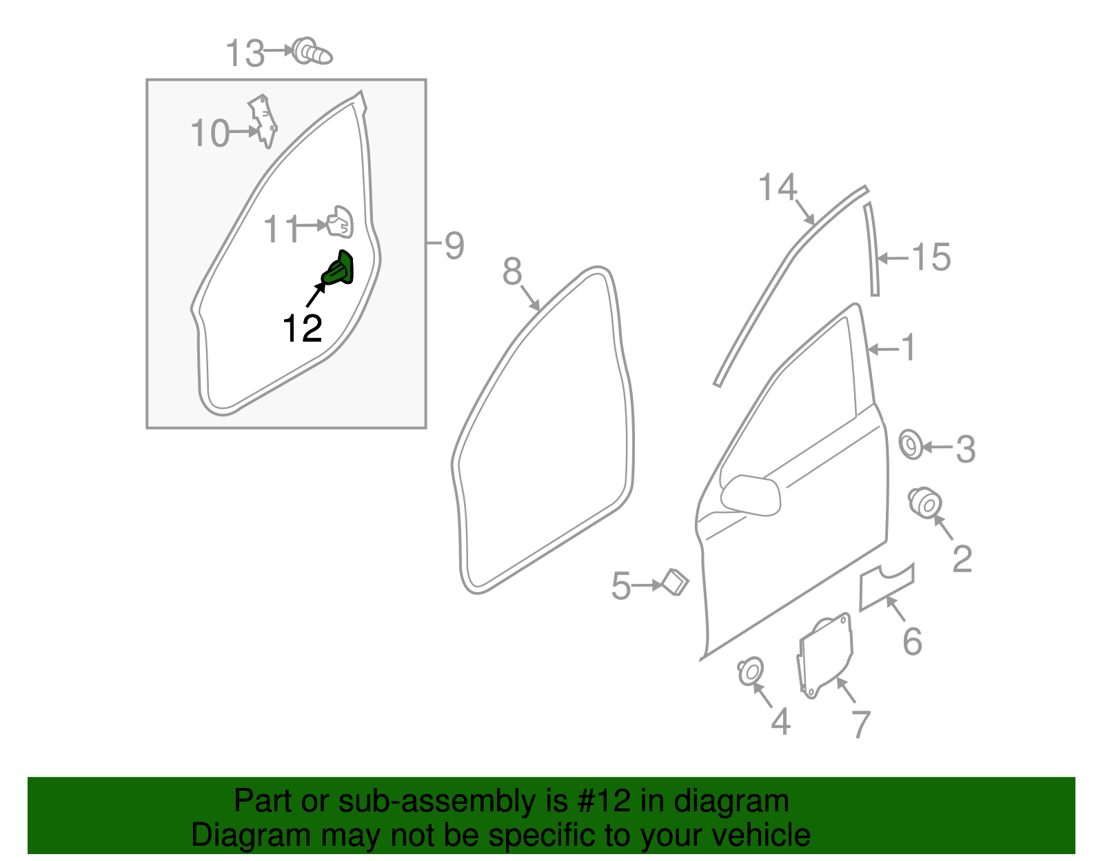 2002-2014 Subaru Door Weather-Strip Clip 909120023 | Subaru Parts Store
