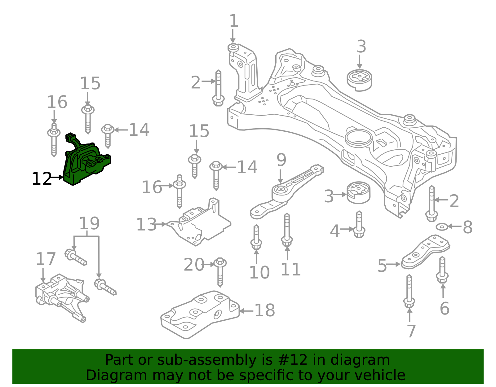 Motor Mount 5Q0-199-262-BK | VW Direct Auto Parts