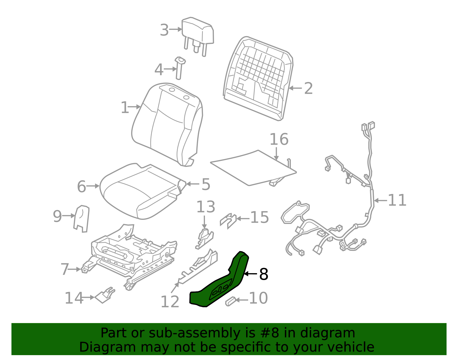 87380-5AA0B - Seat Trim Panel Official Nissan Parts Store