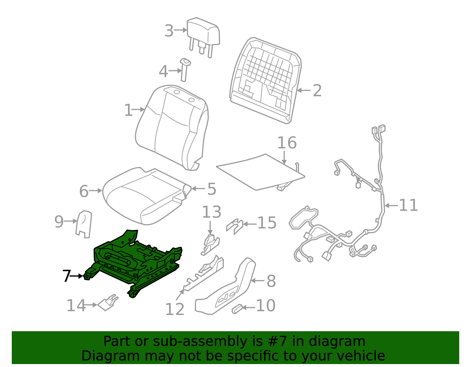 2015-2023 Nissan Murano Cushion Frame 87351-5AA0A | Sullivan Brothers ...
