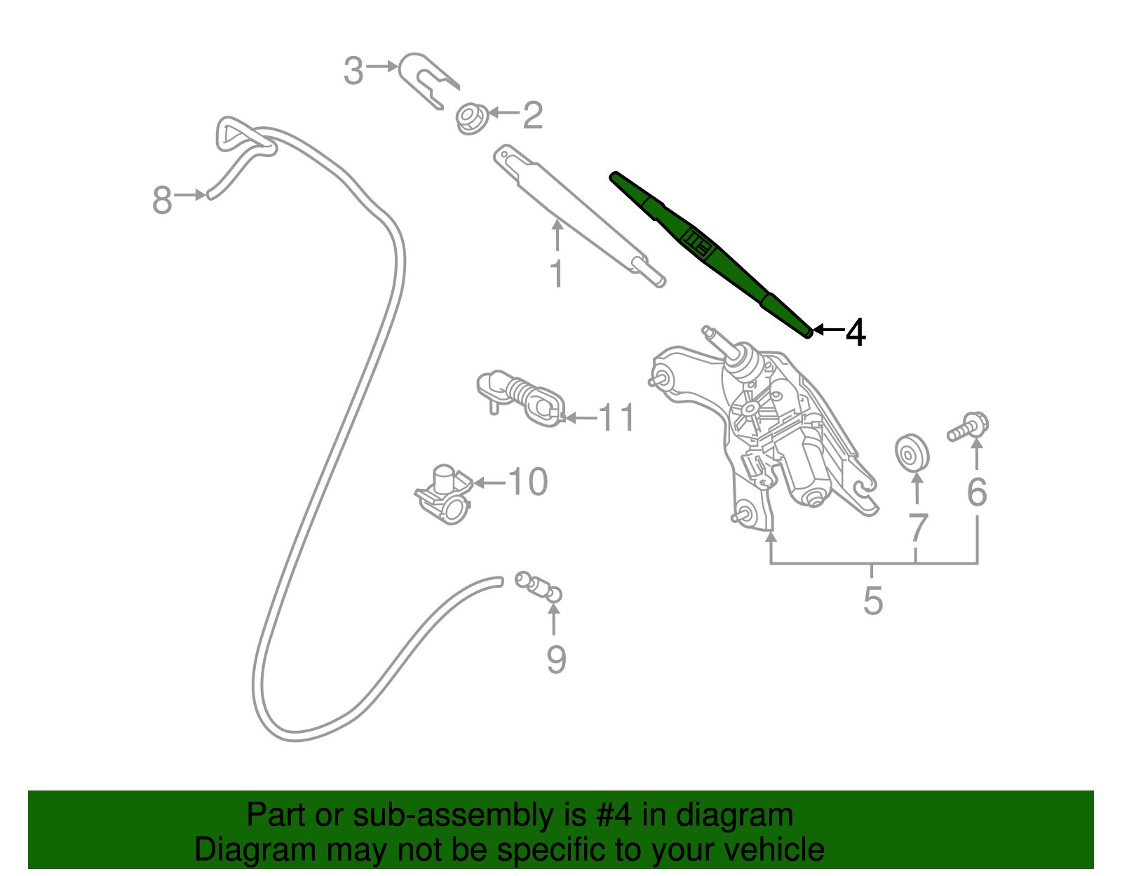 98850-G5000 - Wiper Blade 2017-2022 Kia | Genuine Kia Parts