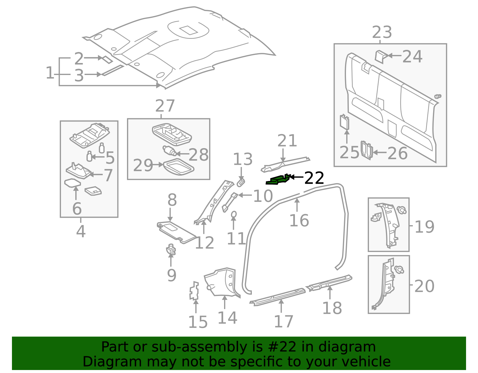 2005-2015 Toyota Tacoma Roof Trim Cap 62476-04010-B0 | MotorMotor