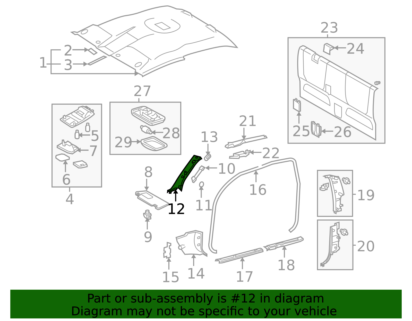 62211-04090-B0 - Windshield Pillar Trim - 2005-2015 Toyota Tacoma ...