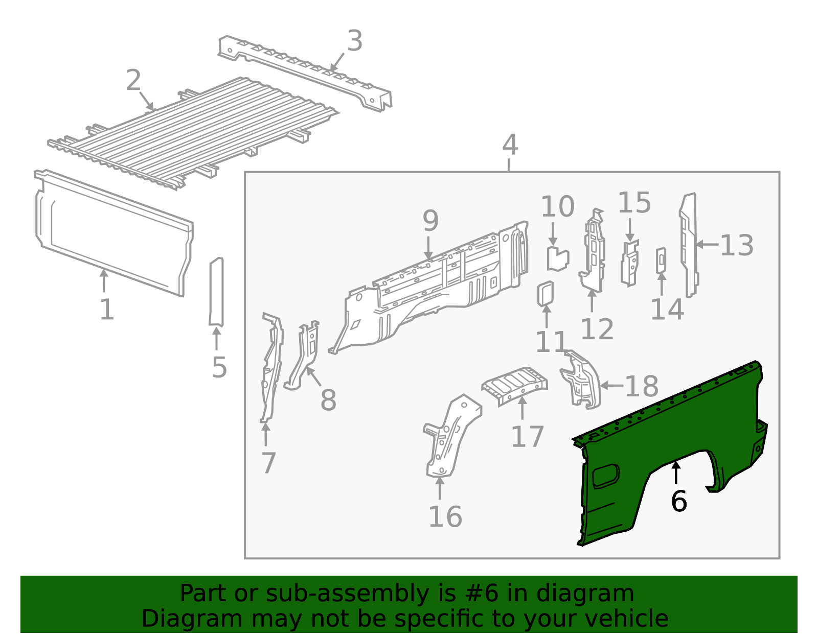 2015-2022 Chevrolet Colorado Side Panel 84931742 GM | GMPartsDirect.com