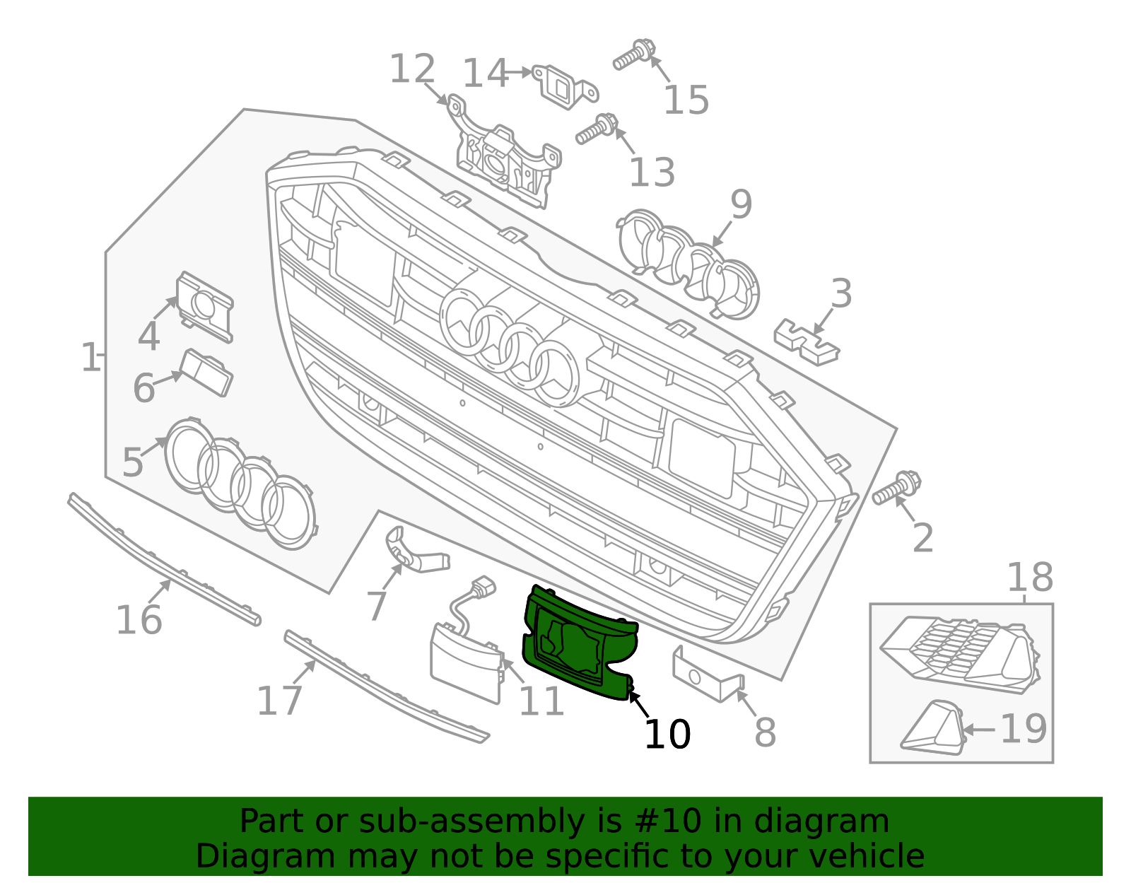 4K8-853-294-N-5FQ - High-Quality Grille Molding Bracket for 2022-2023 ...