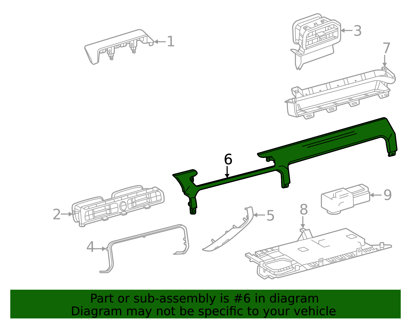 2024-2026 Toyota Tacoma Instrument Panel Molding 55435-AK040-C0 ...