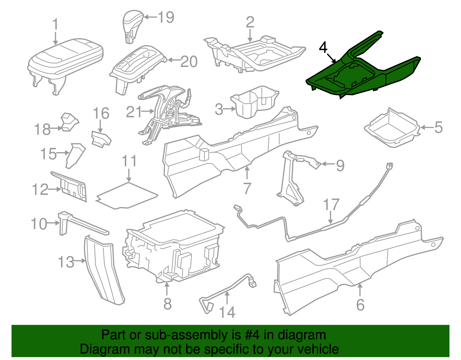 77292-TR0-A51ZC - 2012 Honda Civic - Panel Center Console *YR400L ...