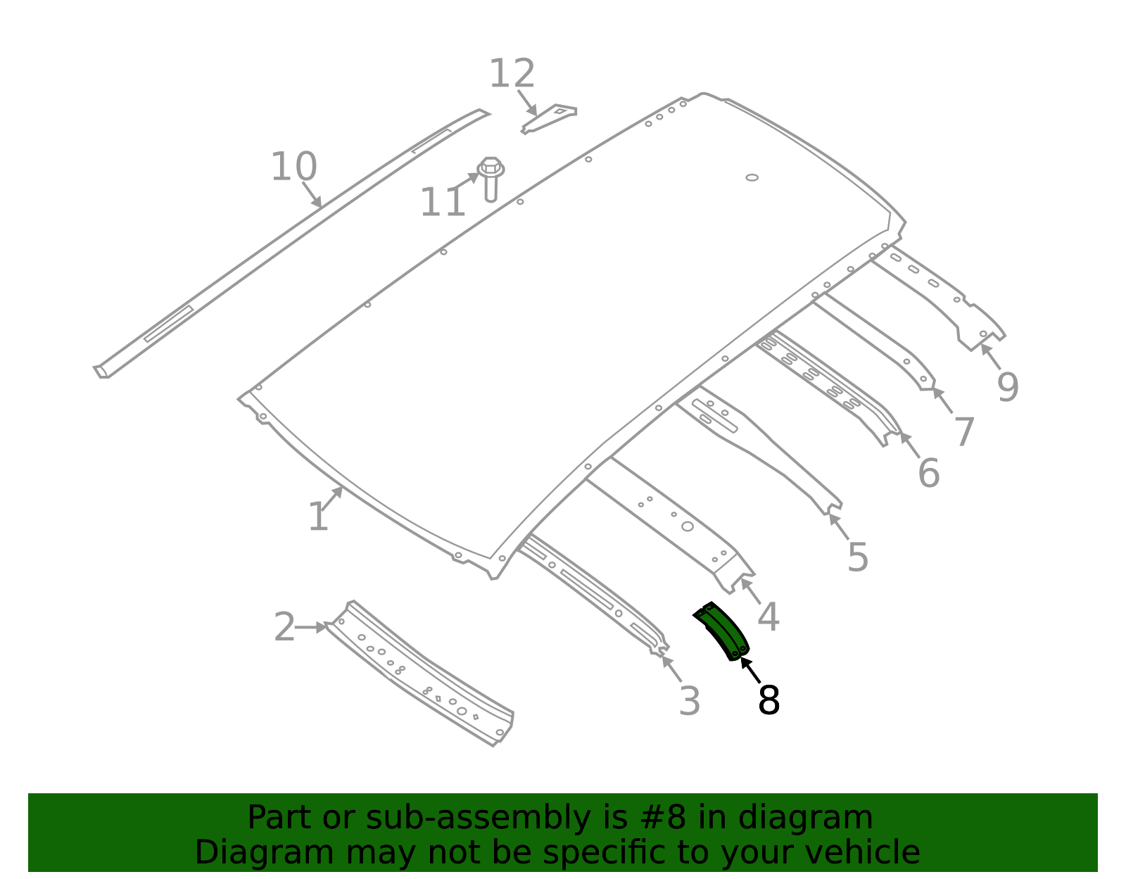 2014-2020 Nissan Rogue Roof Bow Side Bracket 73259-4BA0A | QuirkParts