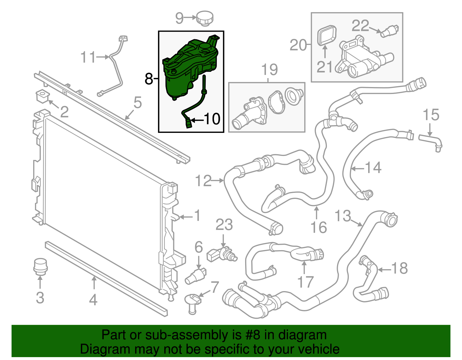 2012-2017 Land Rover Radiator Reservoir Expansion Tank LR2 Evoque ...