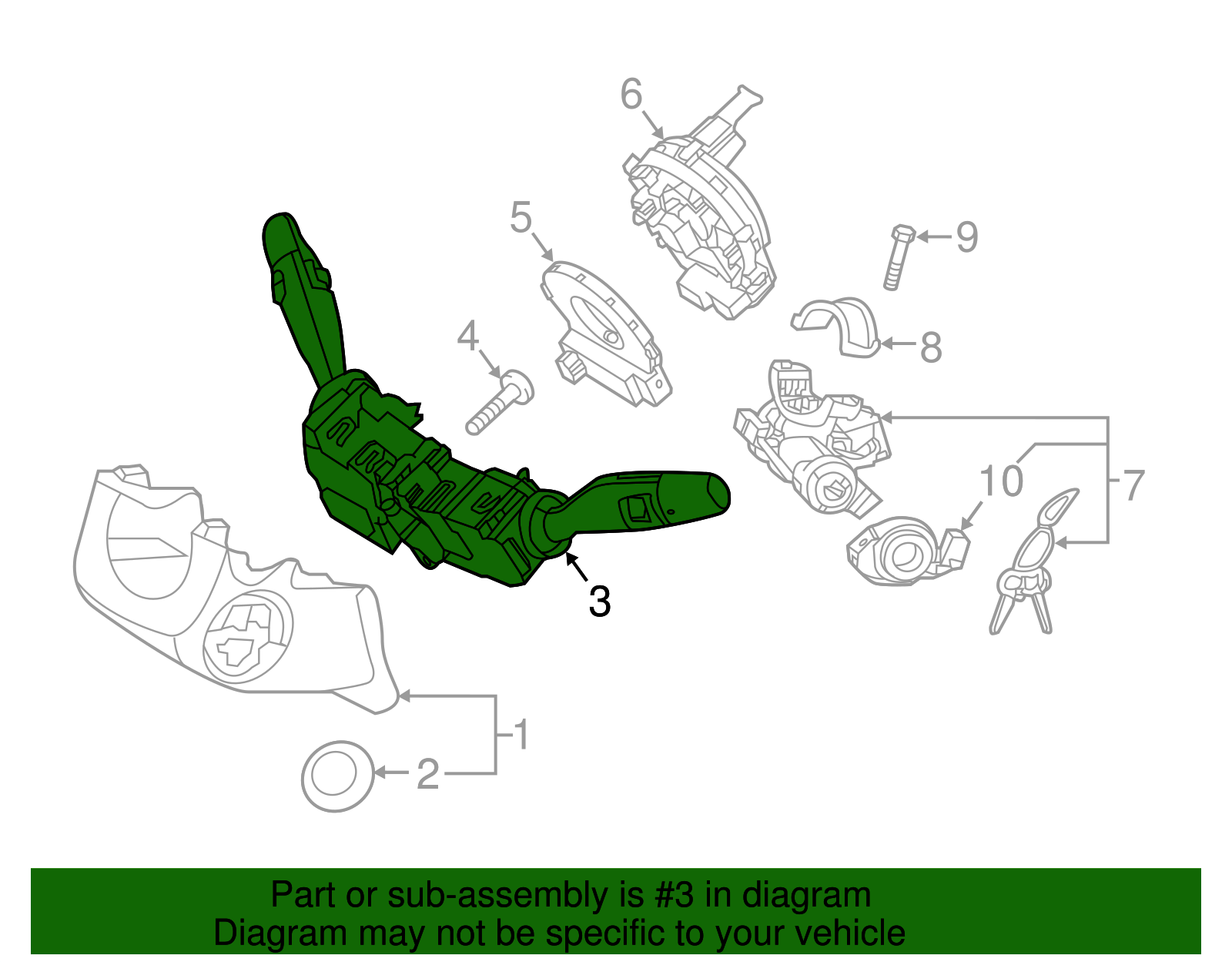 2016-2018 Kia Sorento Multi-Function Switch 93400-C6550 | Kia Parts Online