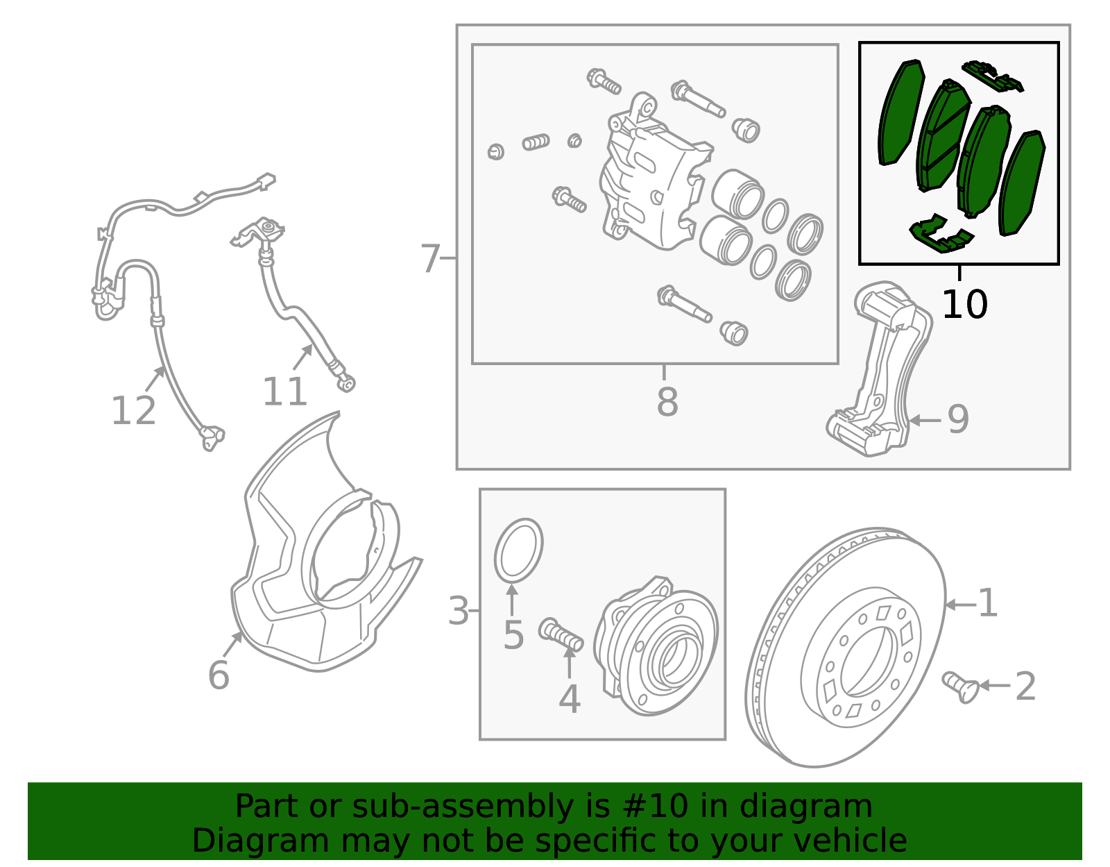 581011ua00 - Kia Disc Brake Pad Set 2011-2012 Kia Sorento | Performance ...