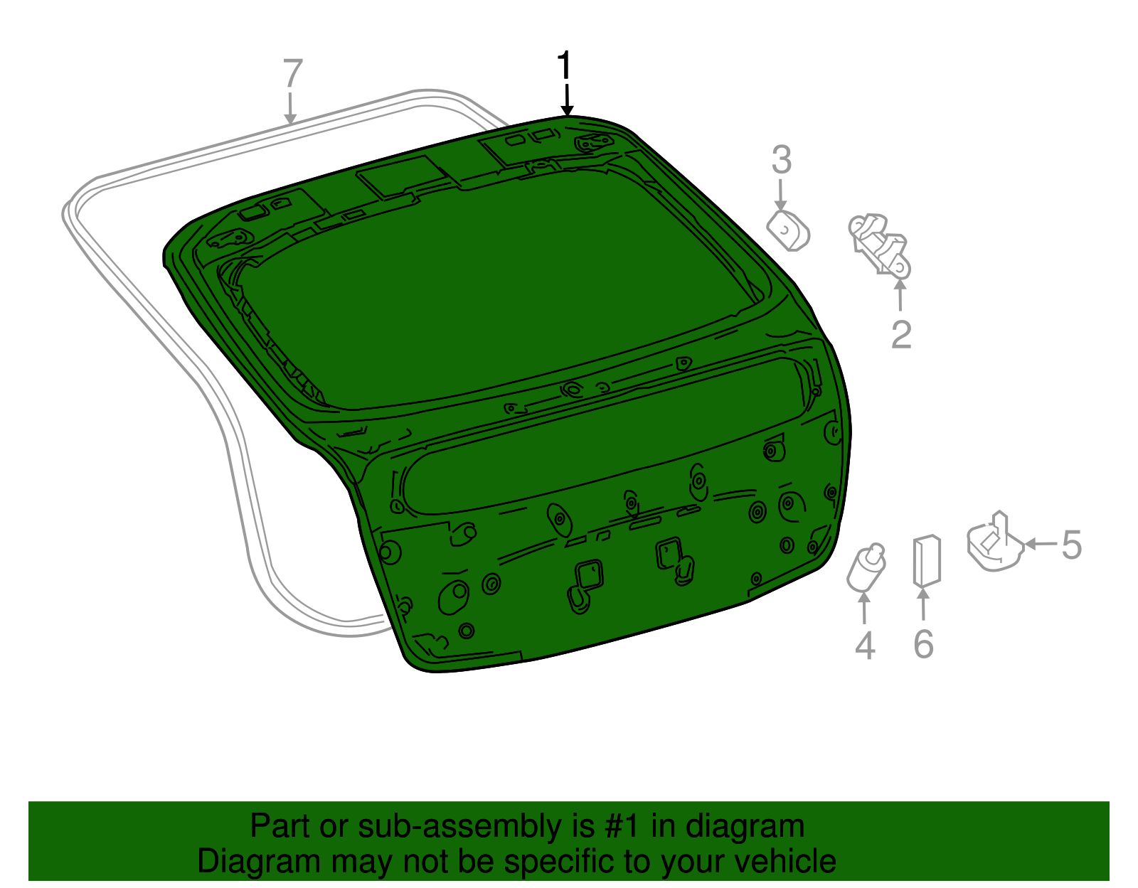 67005-47550 - Lift Gate - 2019-2022 Toyota | OEM Genuine Toyota Parts