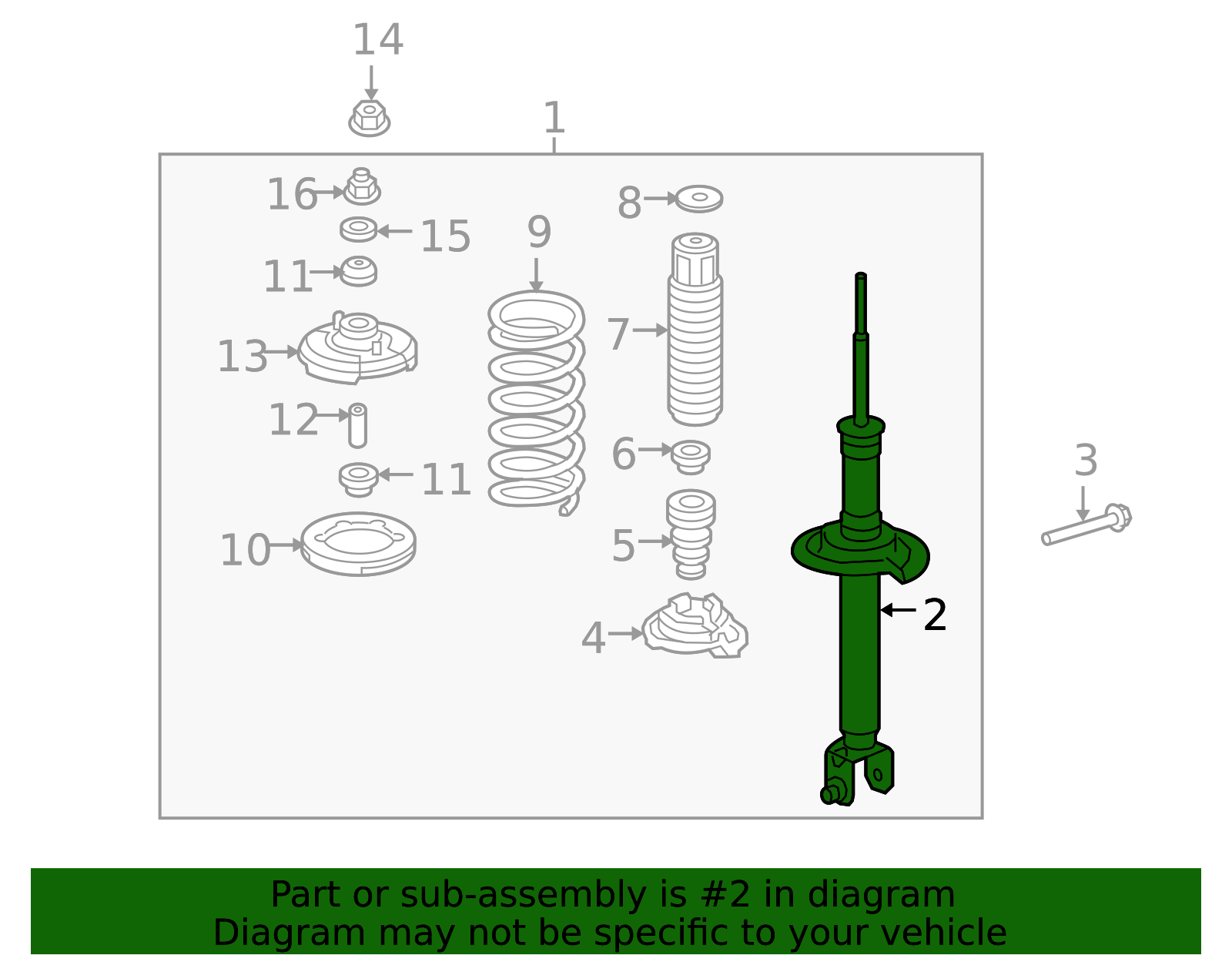 2011-2012 Honda Shock Absorber 52611-TP7-A11 | hondapartswd