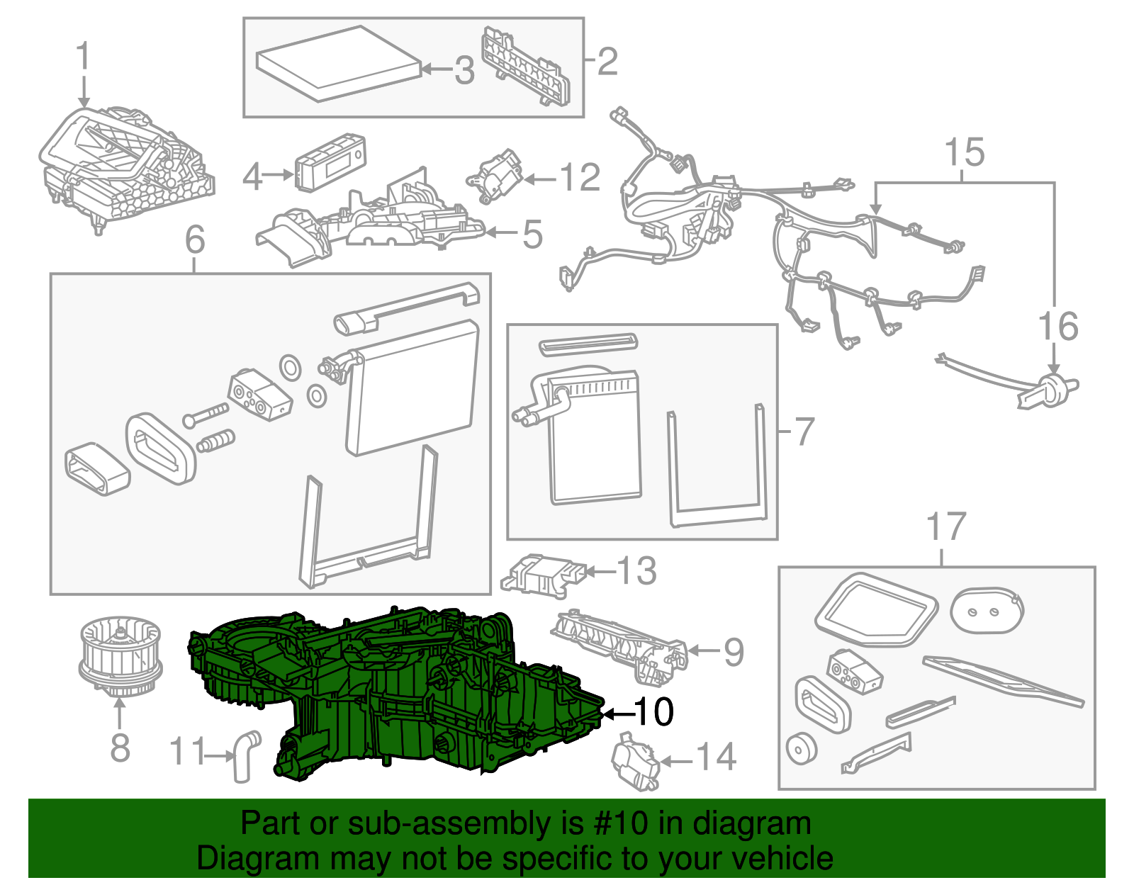 23101672 - Auxiliary Air Conditioning Evaporator and Blower Case 2015 ...